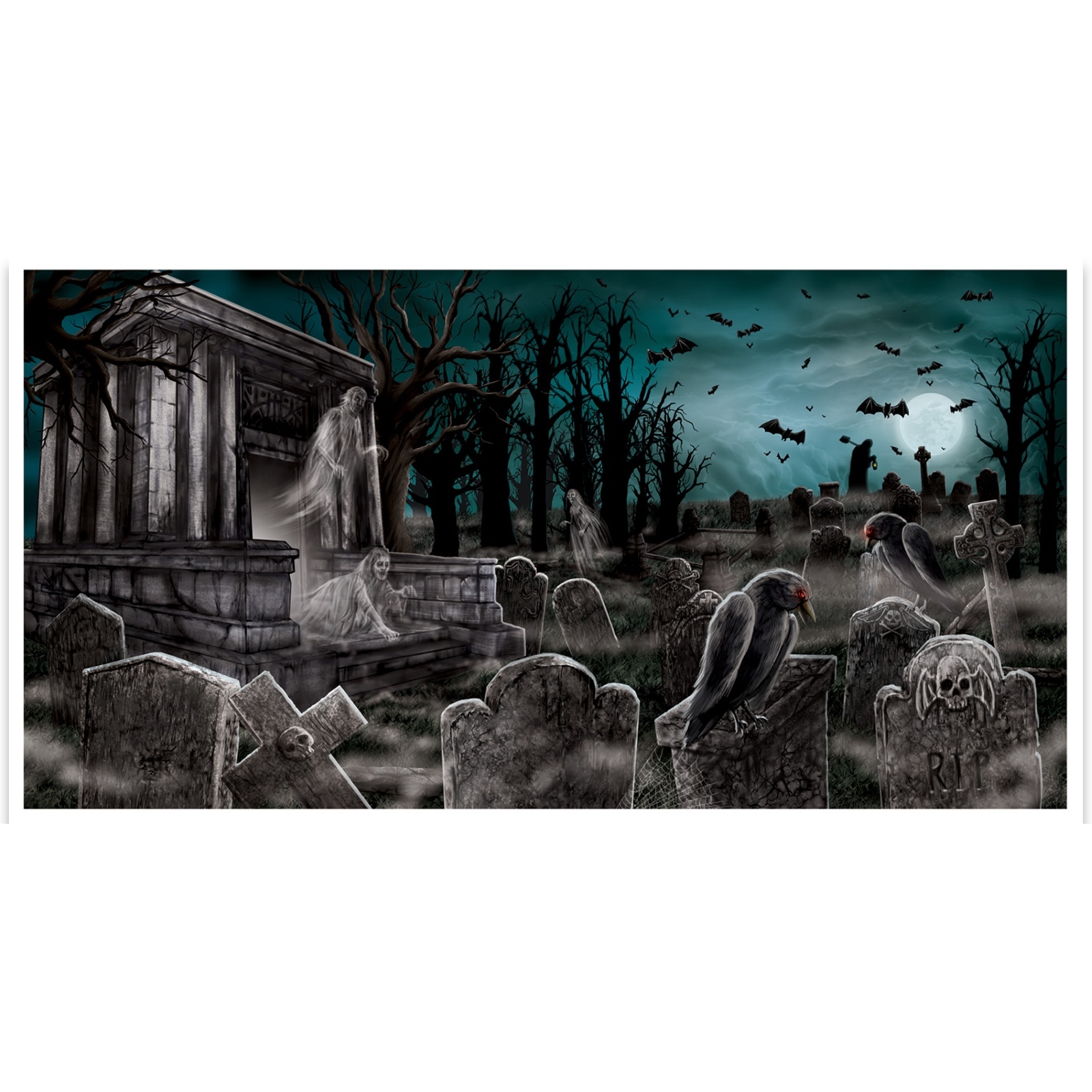 Cemetery Halloween Banner - Discount Party Supplies