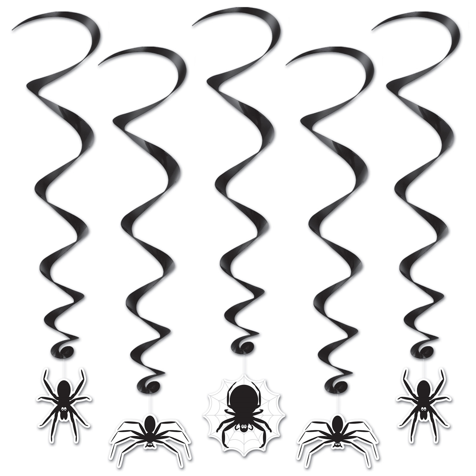 Spider Swirl Decorations (Pack of 5) - Discount Party Supplies