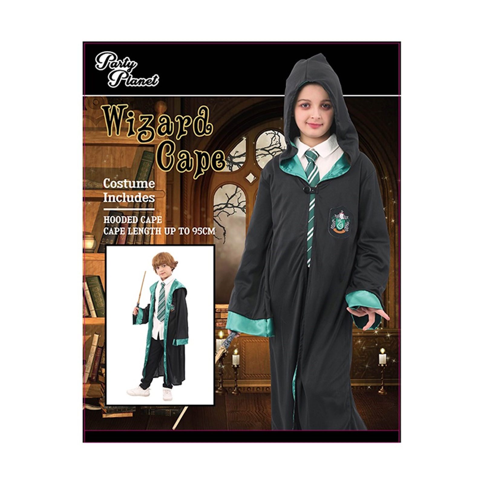 Green Hooded Wizard Cape Kids Costume | Harry Potter | Boys and Girls ...
