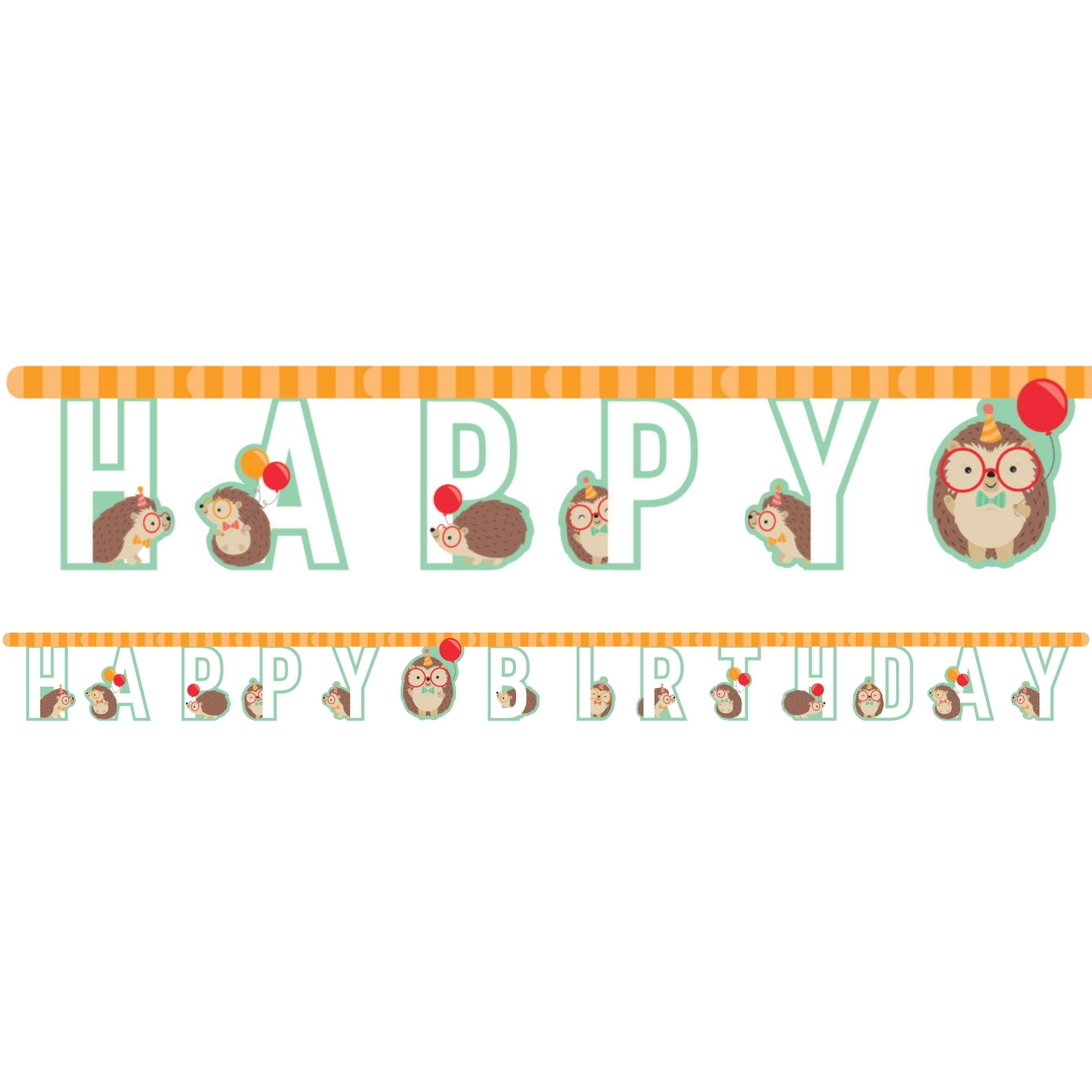 Hedgehog Party Happy Birthday Banner - Discount Party Supplies