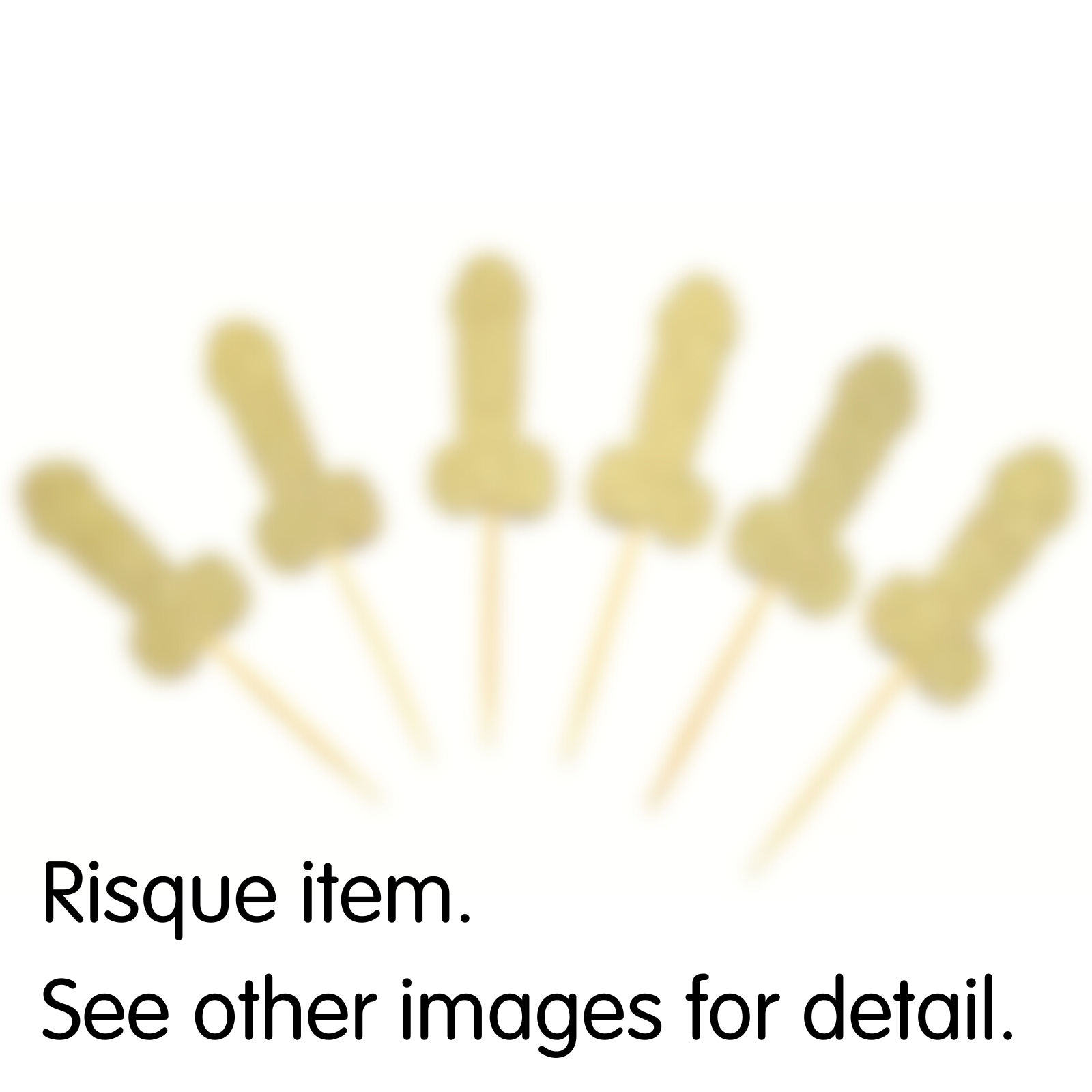 Gold Glitter Willy Picks (Pack of 6) - Discount Party Supplies