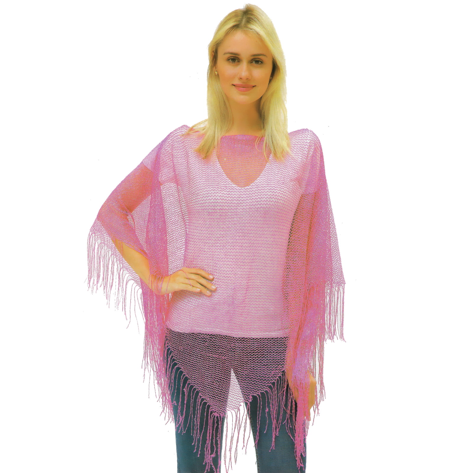 Pink Fishnet Poncho - Discount Party Supplies