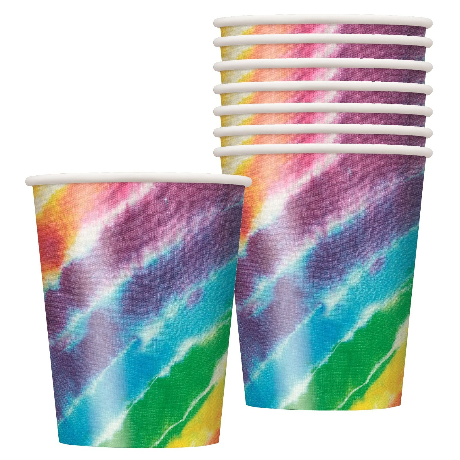 Tie Dye Paper Cups (Pack of 8) - Discount Party Supplies