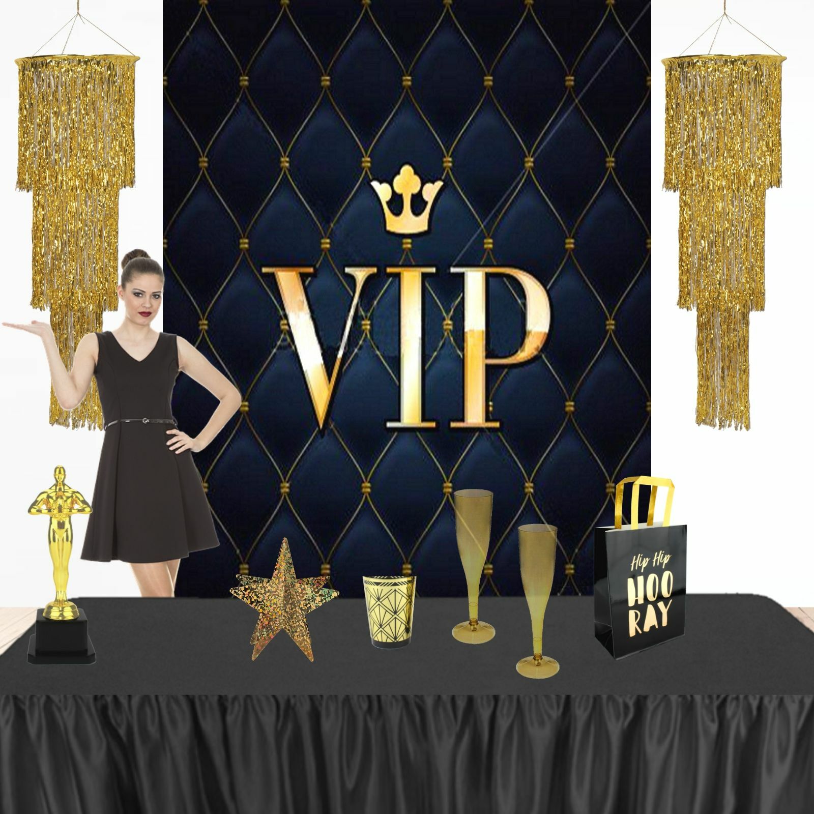 VIP Large Printed Fabric Backdrop | Hollywood | Themed Party Supplies ...