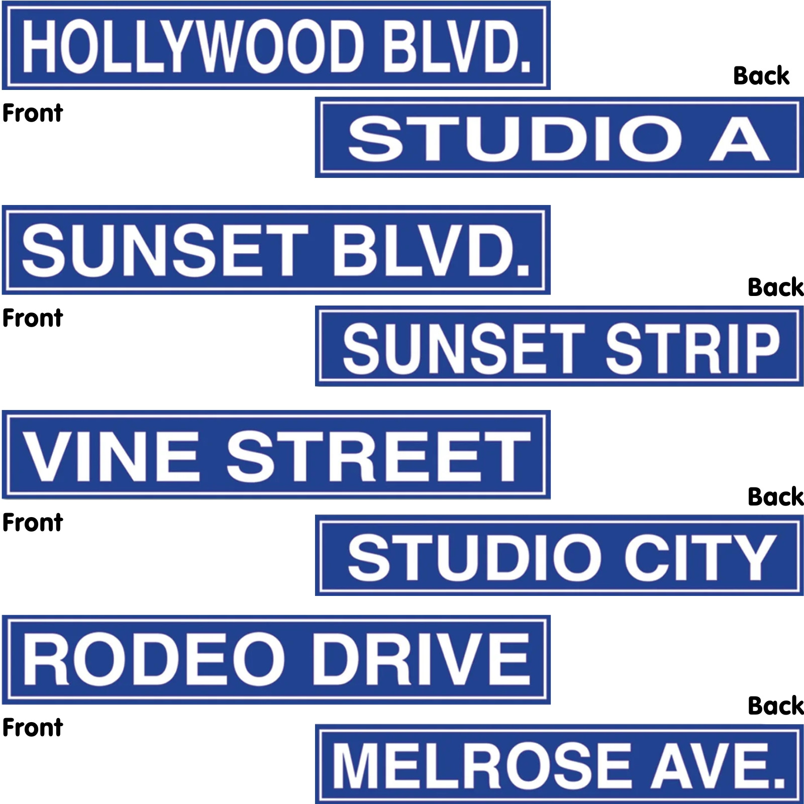 Hollywood Street Sign Cutout Wall Decorations (Pack of 4) | Hollywood ...