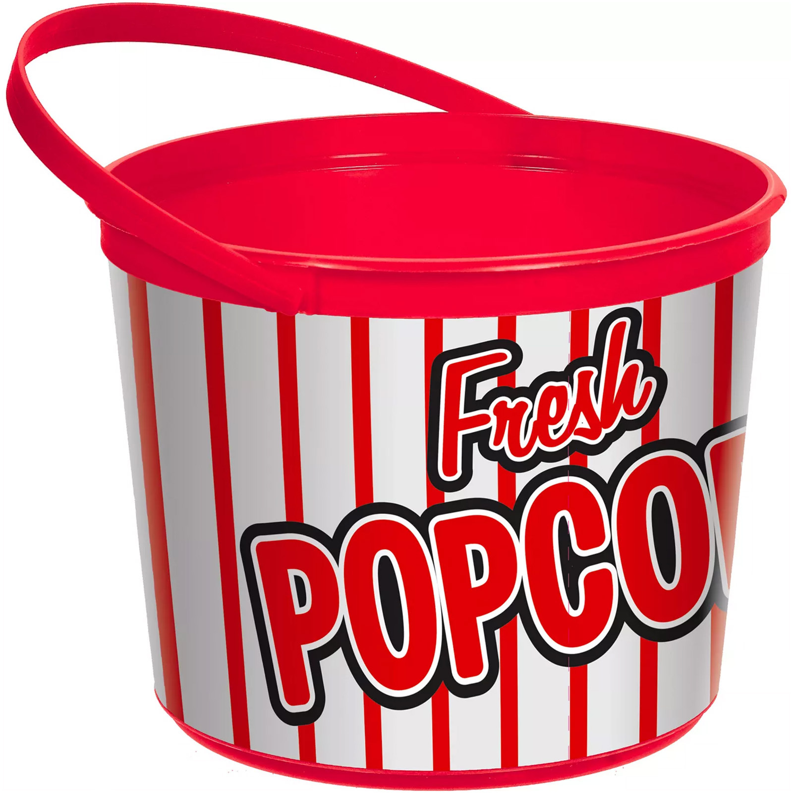 Red & White Striped Stadium Popcorn Bucket 5L - Discount Party Supplies