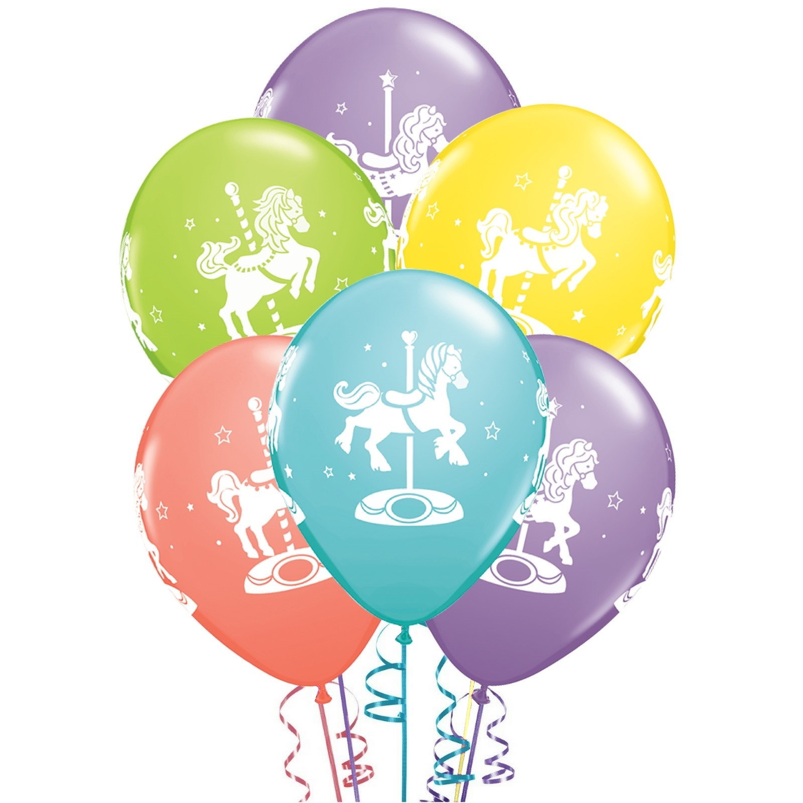 Carousel Horses Balloons (Pack of 12) - Discount Party Supplies