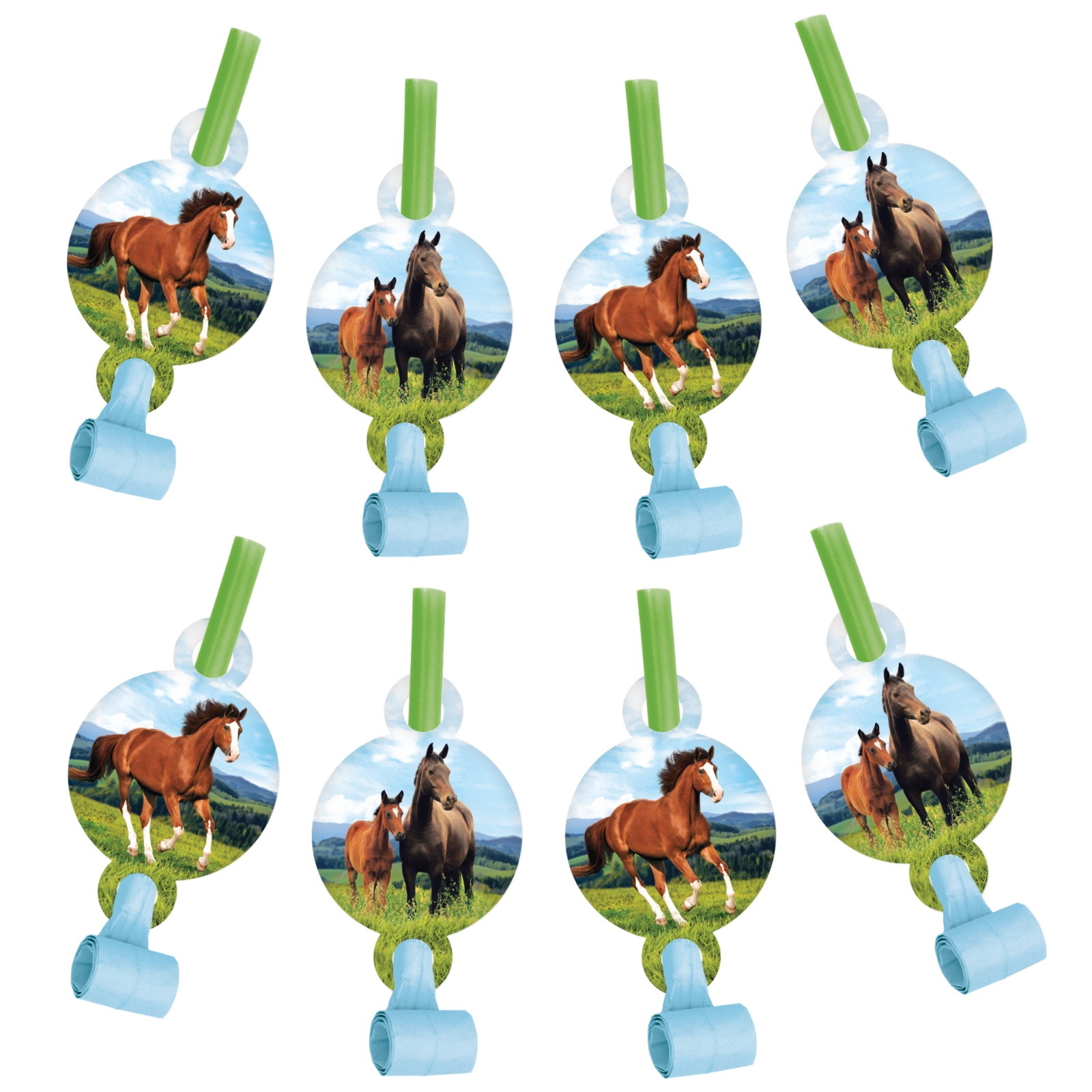Horse and Pony Party Blowers (Pack of 8) - Discount Party Supplies