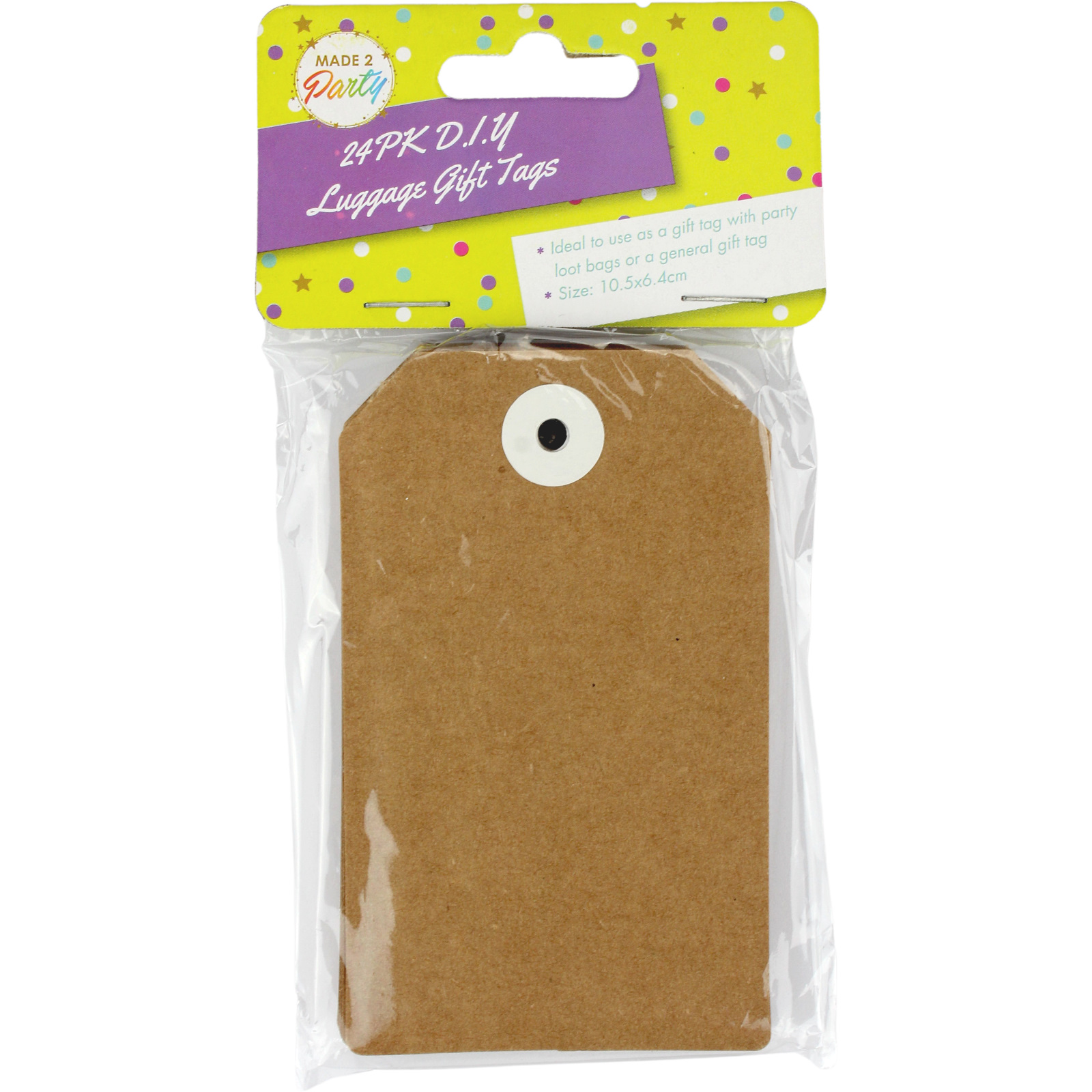 Brown Kraft Paper Gift Tags 10.5cm x 6.4cm (Pack of 24) - Discount ...