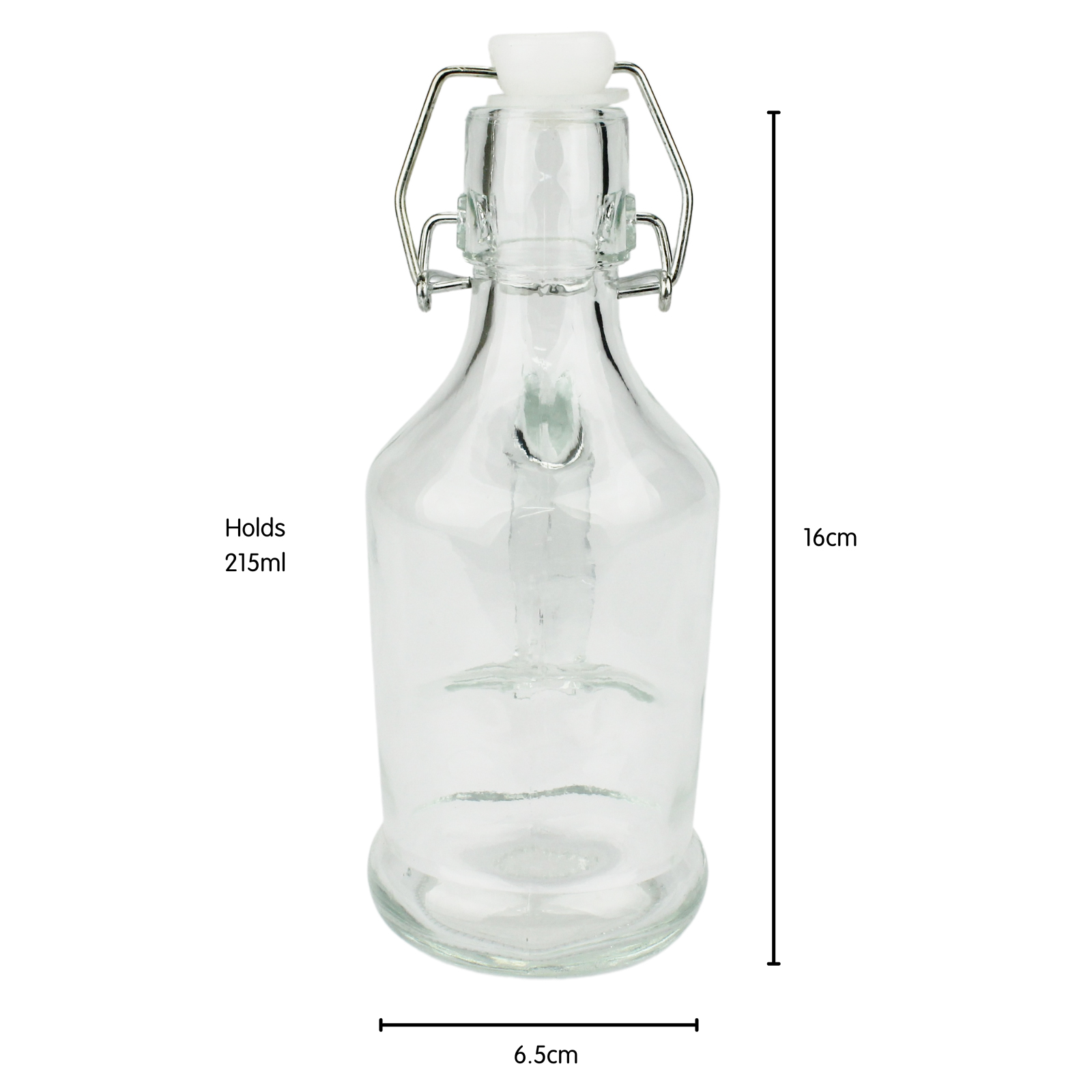 Glass Clip Lock Bottle with Handle 215ml | Storage and Containers ...