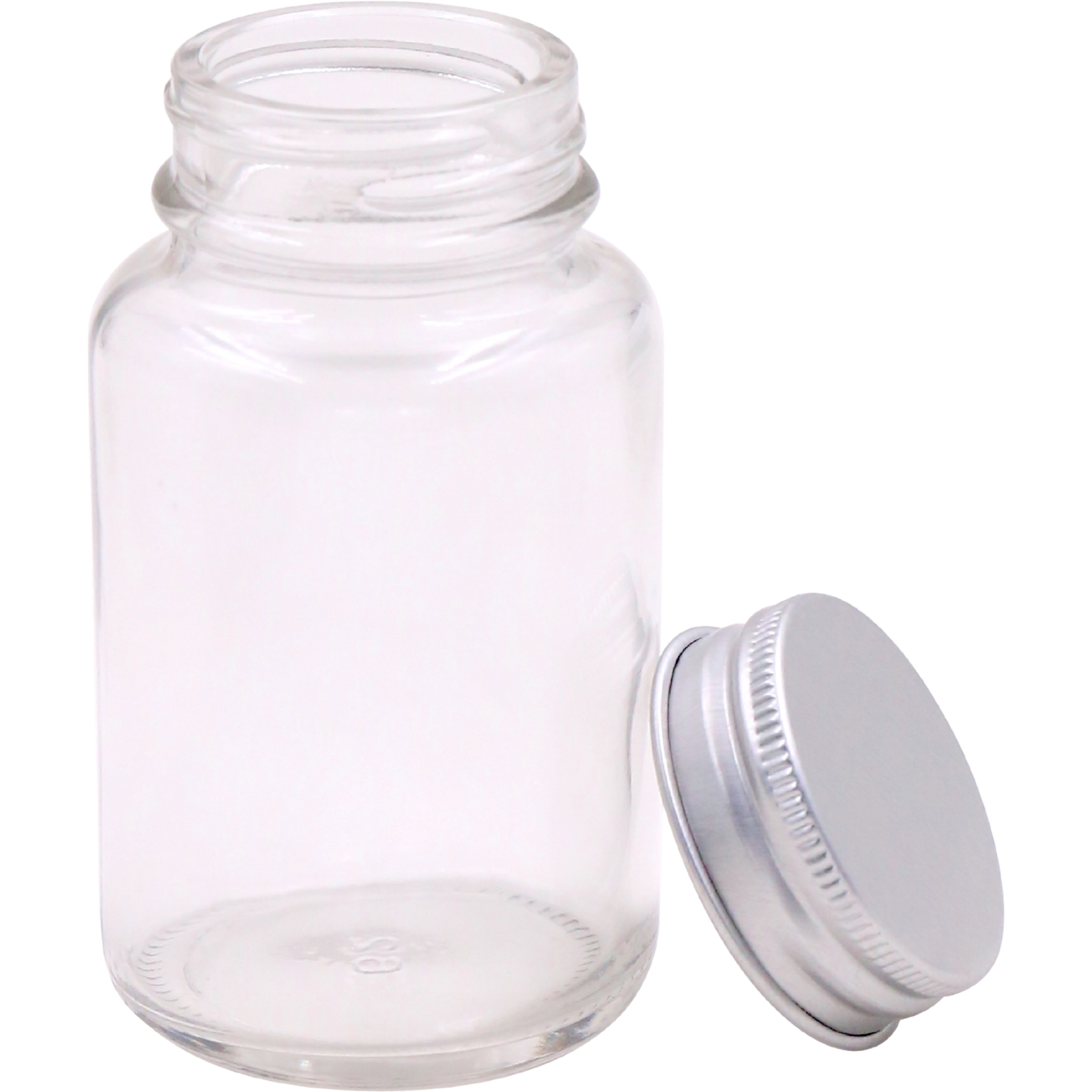 Clear Glass Round Screw Top Jar With Silver Lid 115ml | Storage and ...