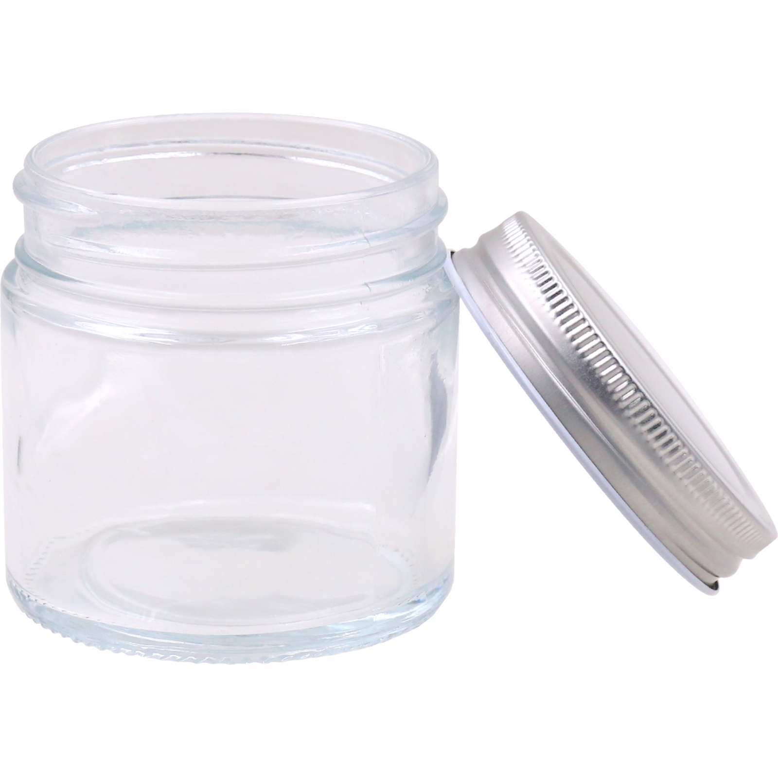 Clear Glass Round Screw Top Jar With Silver Lid 220ml | Storage and ...