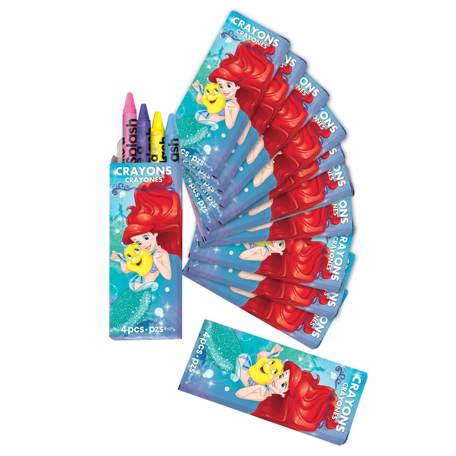 Ariel The Little Mermaid Mini Crayons (Pack of 12) - Discount Party ...