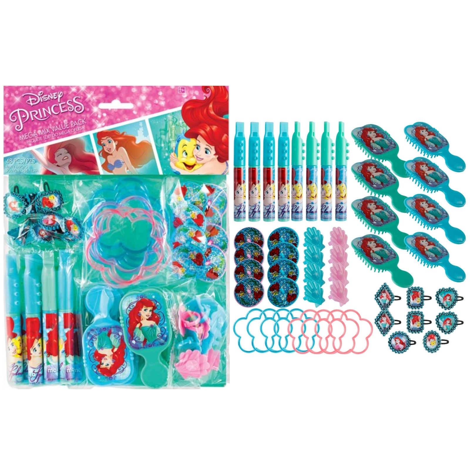 Ariel The Little Mermaid Dream Big Mega Value Favour Pack (48 Pieces ...