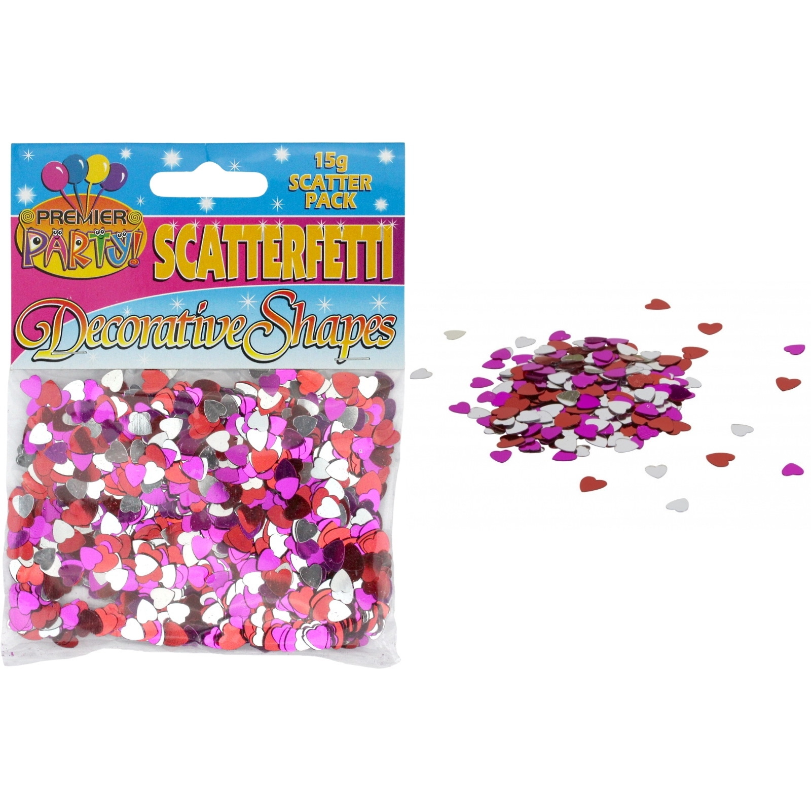 Red, Pink & Silver Heart Shaped Confetti/Table Scatters 15g - Discount ...