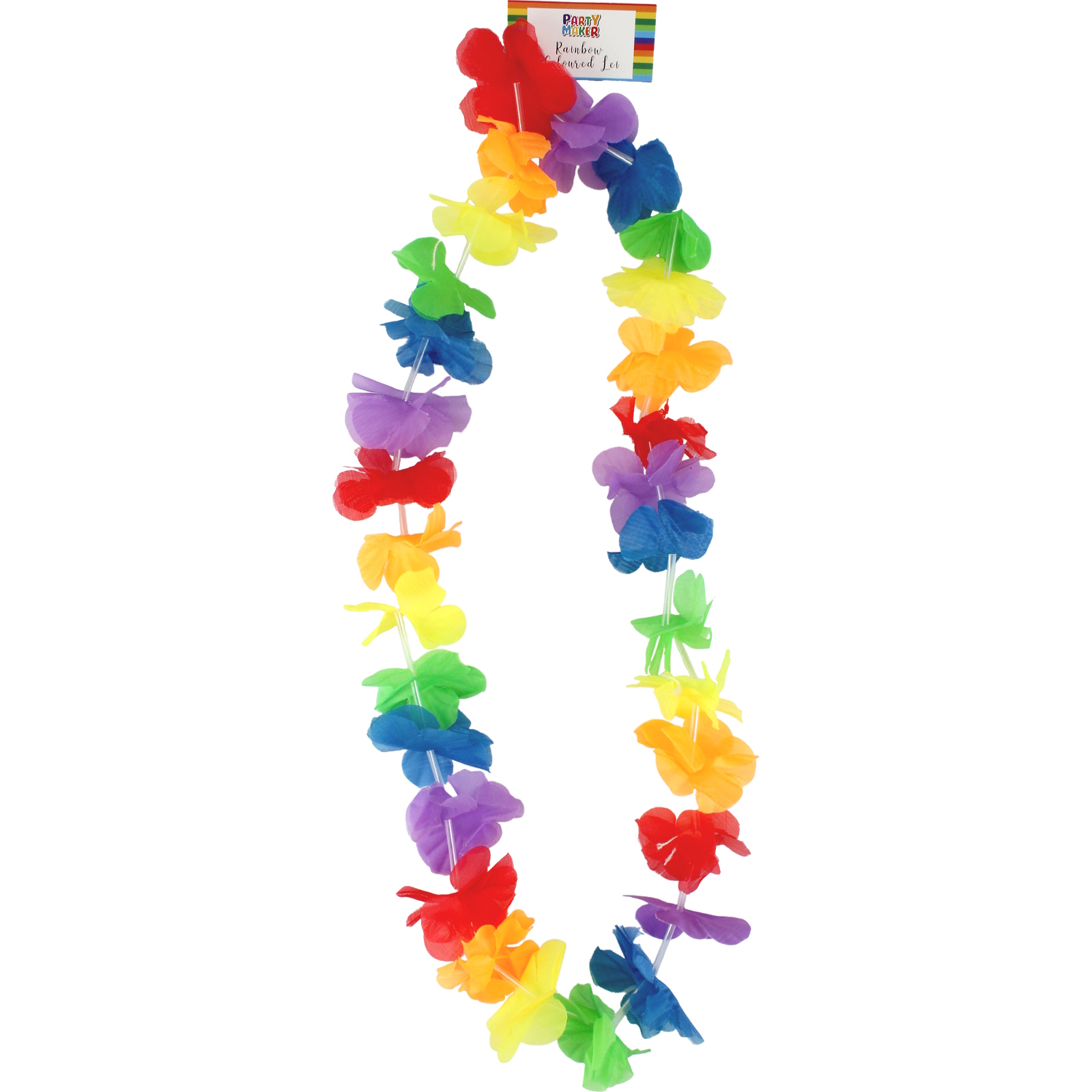 Rainbow Small Petal Tropical Lei - Discount Party Supplies