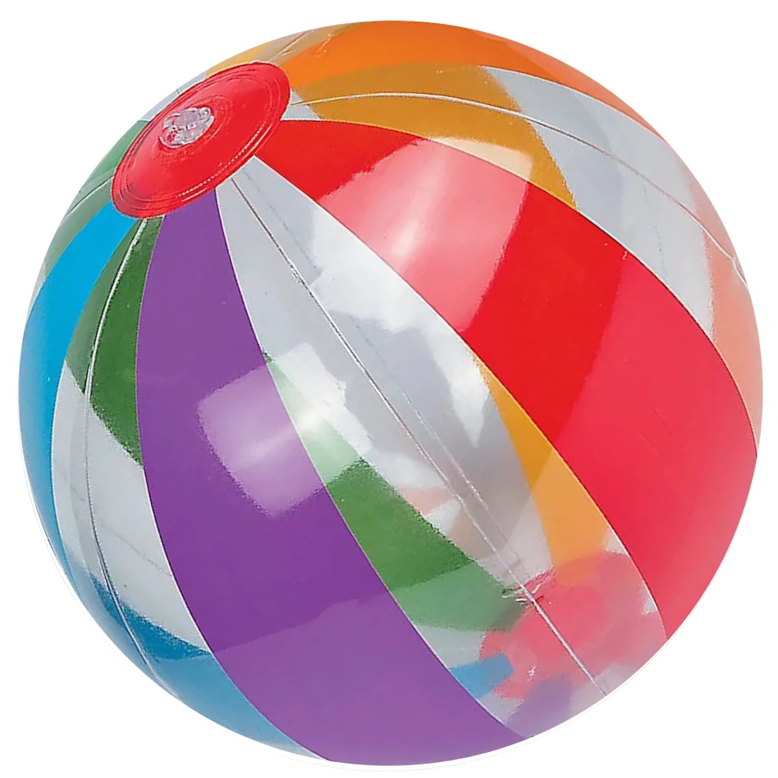 Clear Inflatable Beach Ball With Coloured Panels 23cm - Discount Party ...