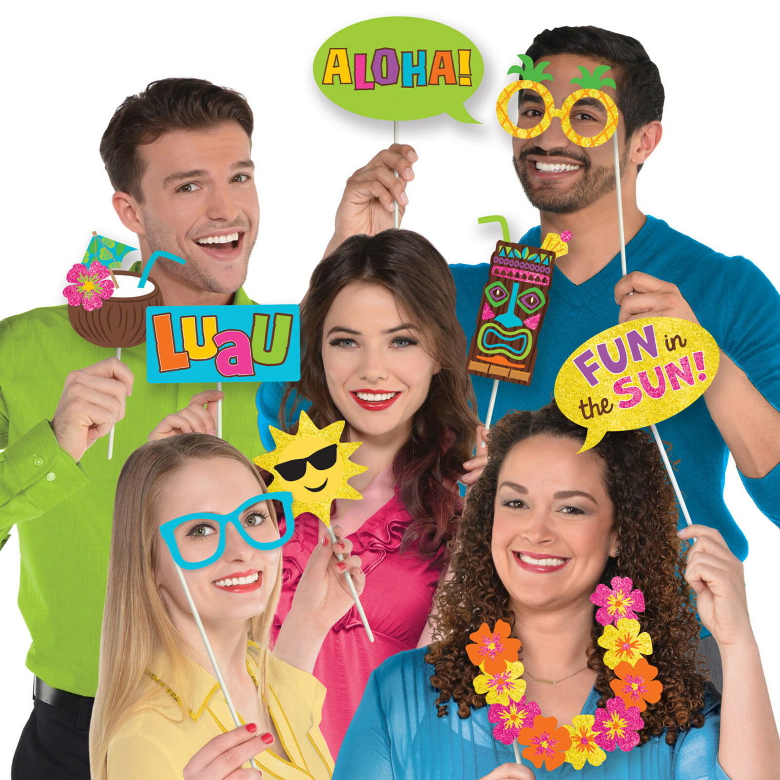 Summer Luau Photo Props (Pack of 13) - Discount Party Supplies