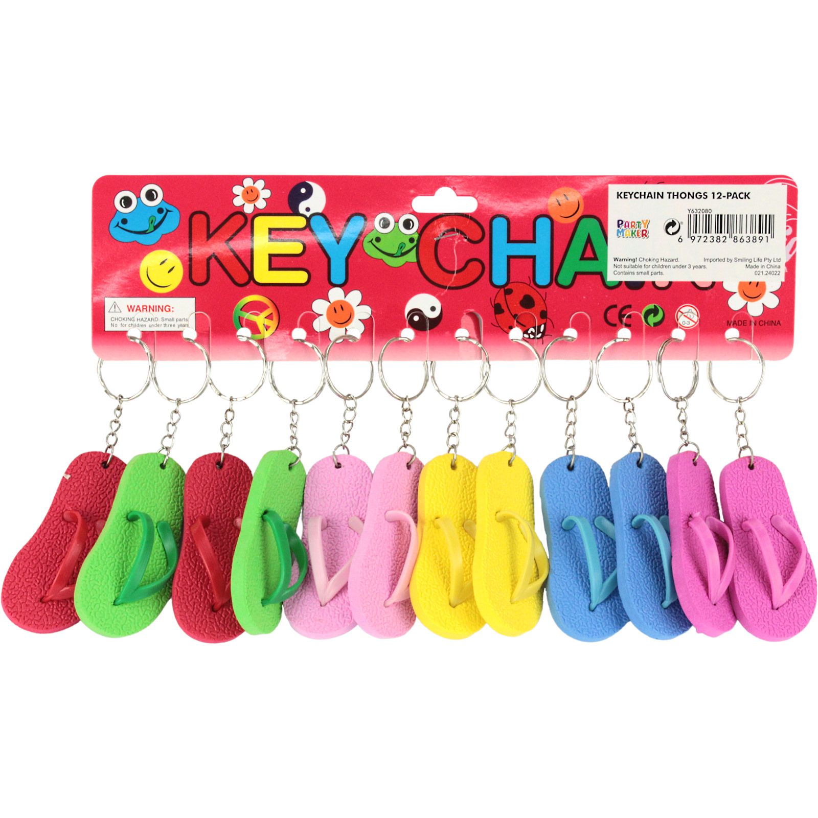Summer Thong Keyrings (Pack of 12) | Hawaiian Luau | Themed Party ...