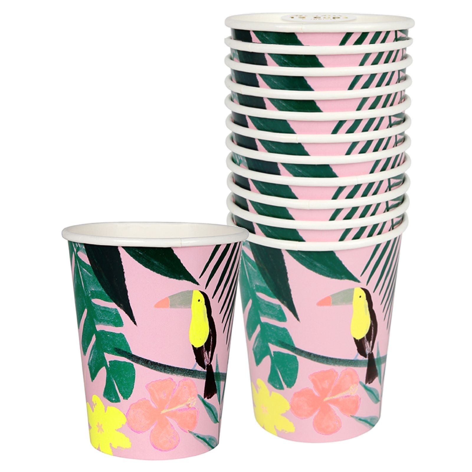 Meri Meri Tropical Toucan Paper Cups (Pack of 12) - Discount Party Supplies
