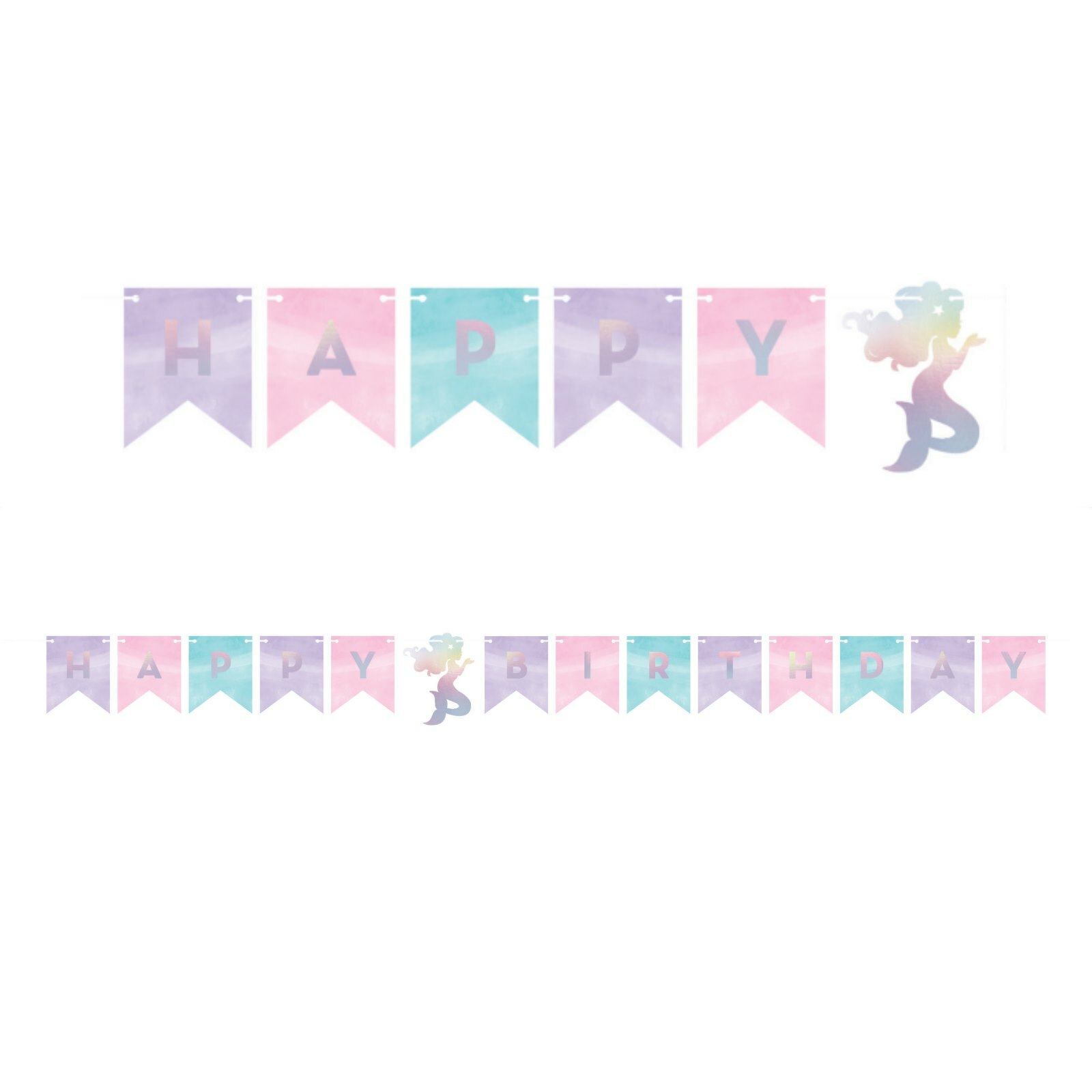 Mermaid Shine Paper Pennant Banner | Mermaids | Girls Birthday Party ...
