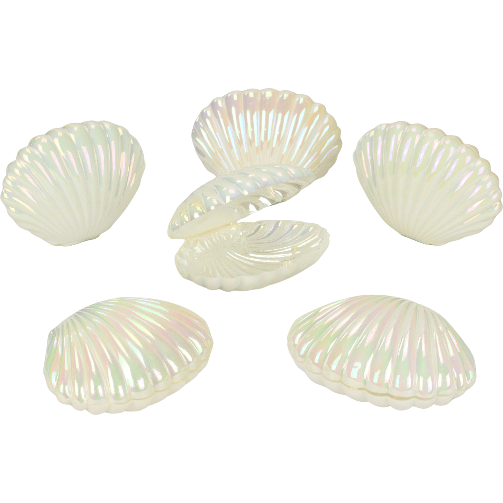 Iridescent Fillable Plastic Shells (Pack of 6) - Discount Party Supplies