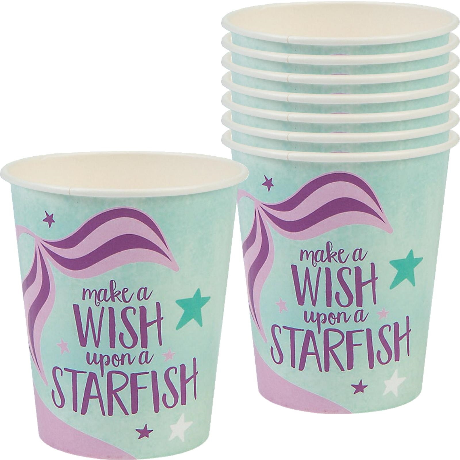 Mermaid Sparkle Paper Cups (Pack of 8) - Discount Party Supplies