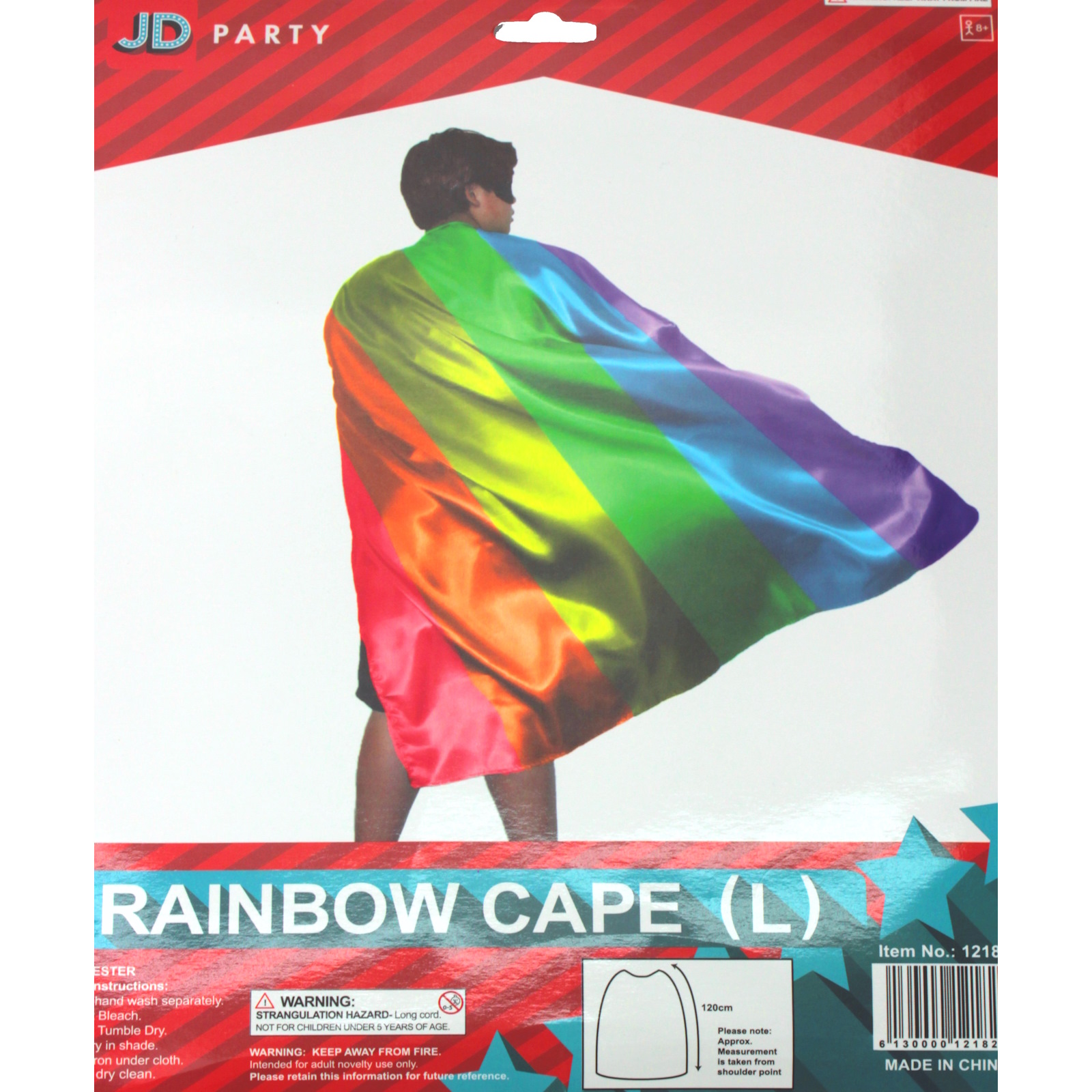 Rainbow Cape 120cm | Mardi Gras Party Supplies | Occasion & Event Party ...