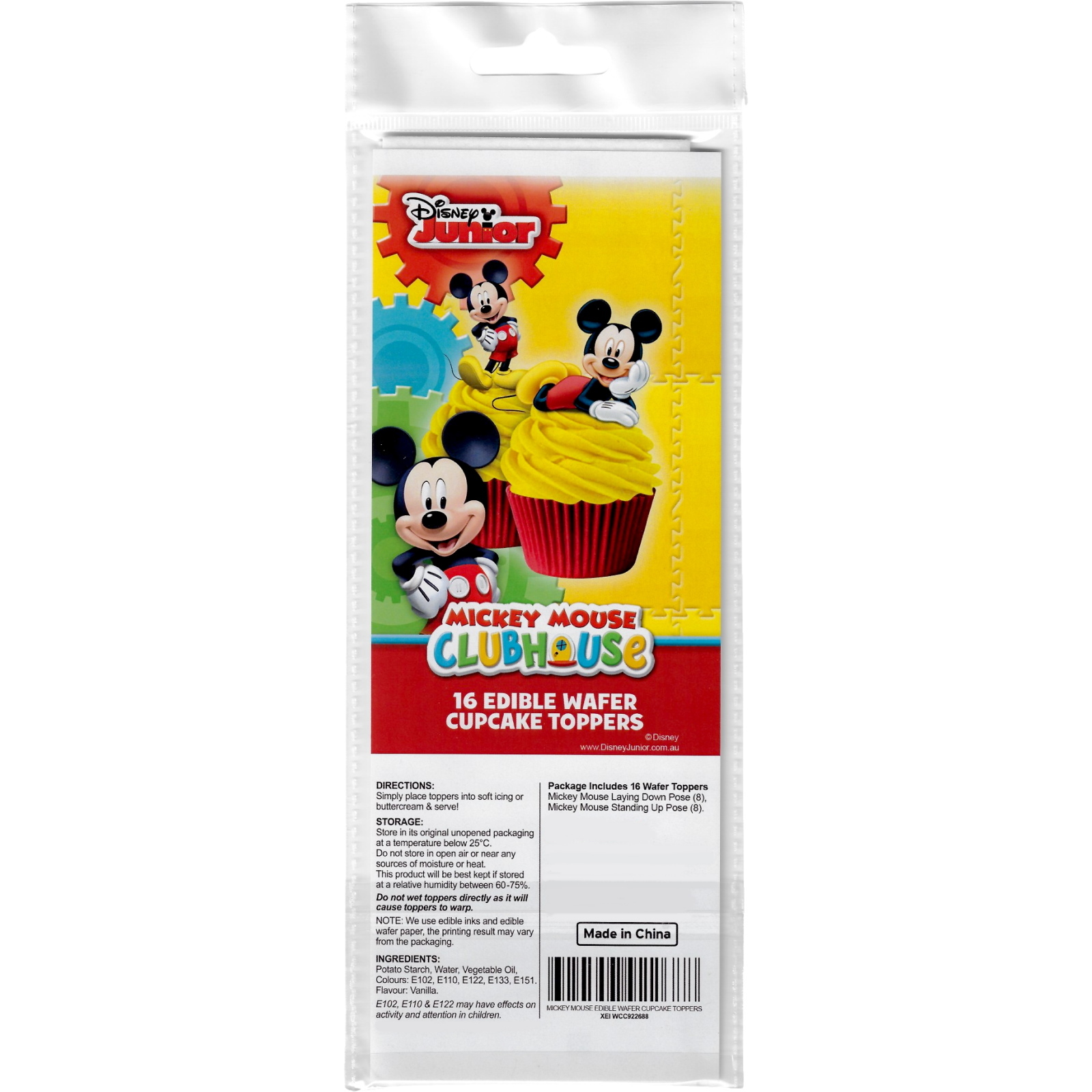 Mickey Mouse Edible Wafer Cupcake Toppers (Pack of 16) | Mickey Mouse ...