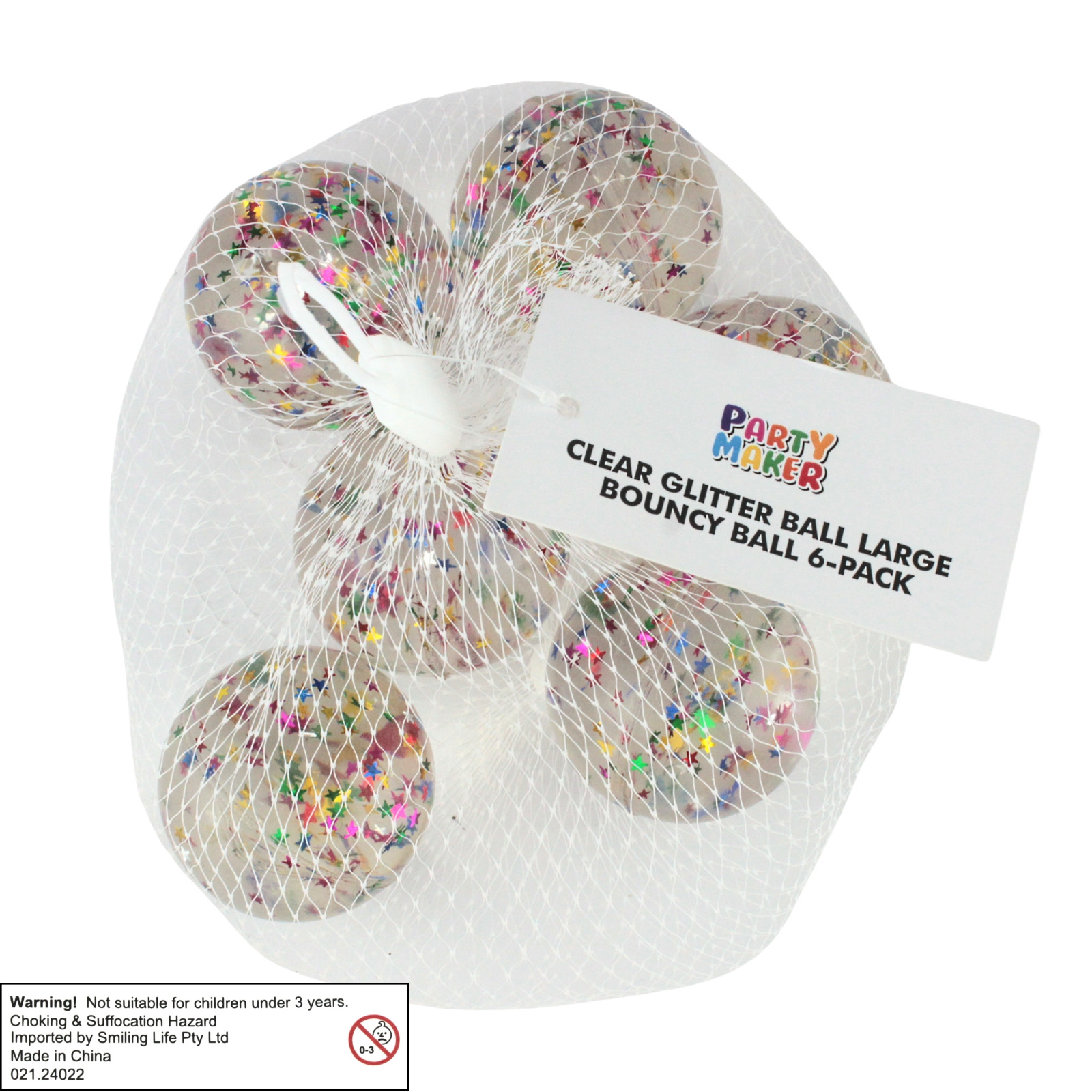 Pack of 6 Large Glitter Bounce Balls | Party Bag Fillers | Favours and ...