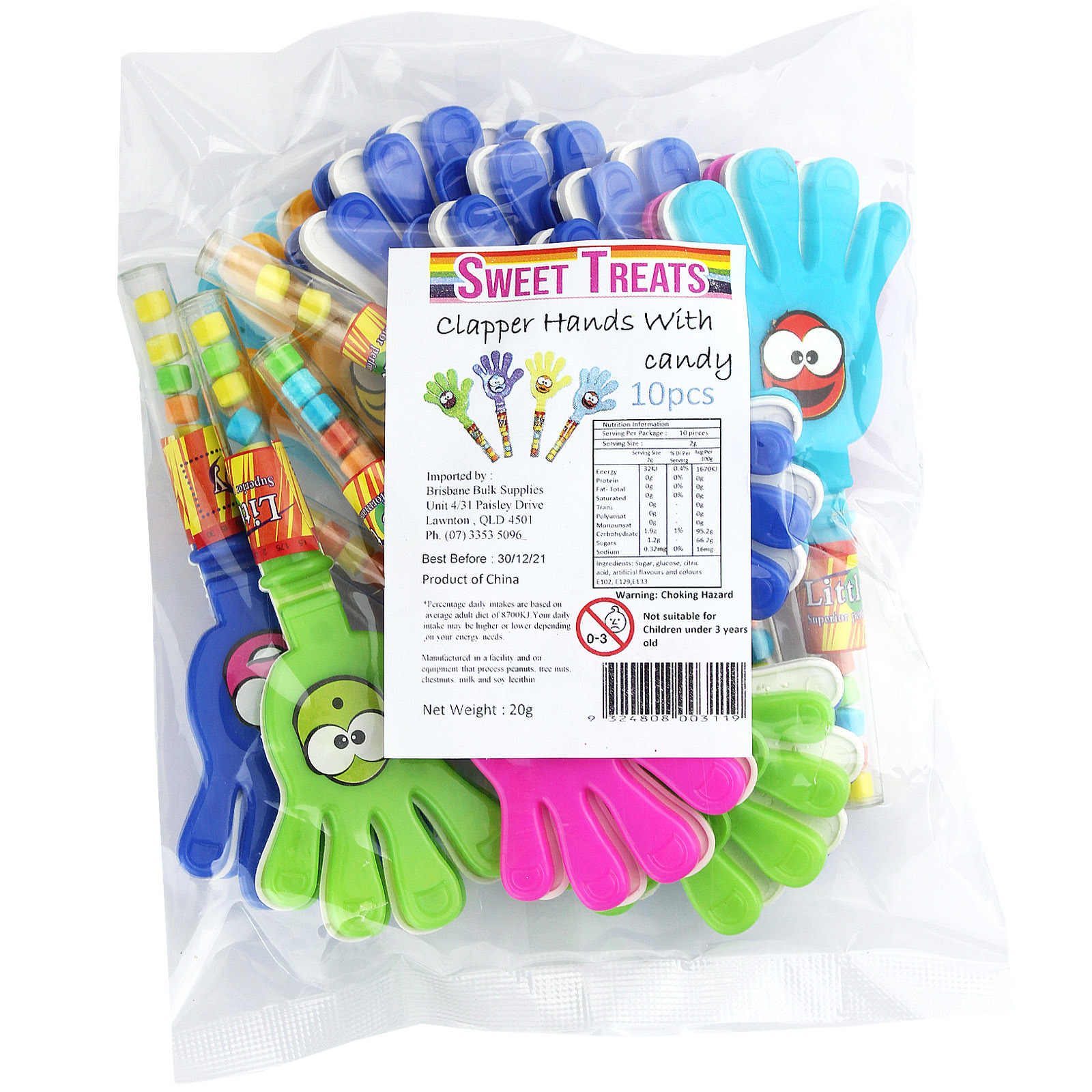 Clapper Hands With Candy (Pack of 10) - Discount Party Supplies