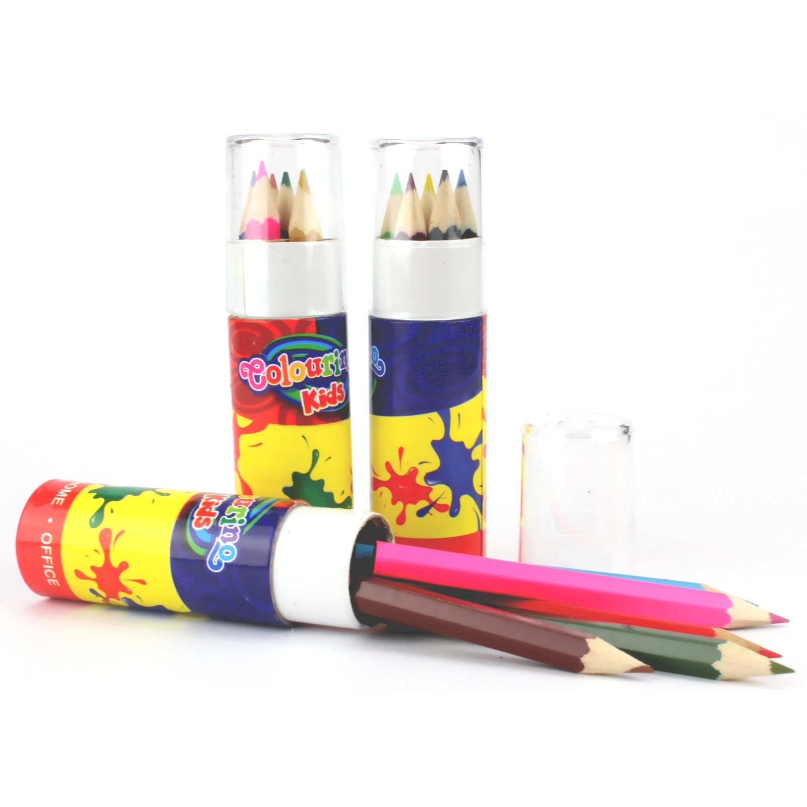 Mini Coloured Pencil Tubes (Pack of 3) | Party Bag Fillers | Favours ...