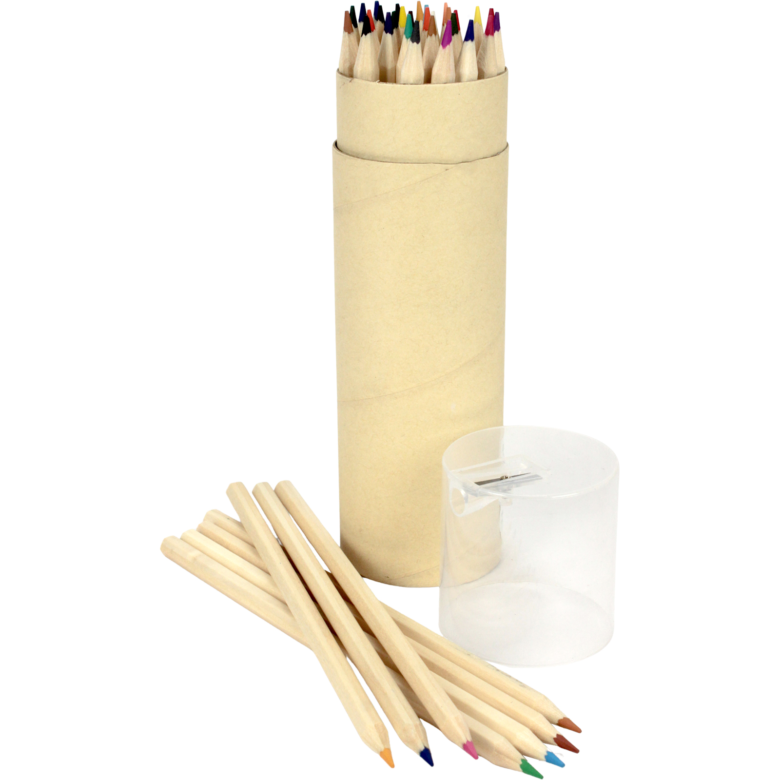 Coloured Pencil Tube With Sharpener (Pack of 36) - Discount Party Supplies