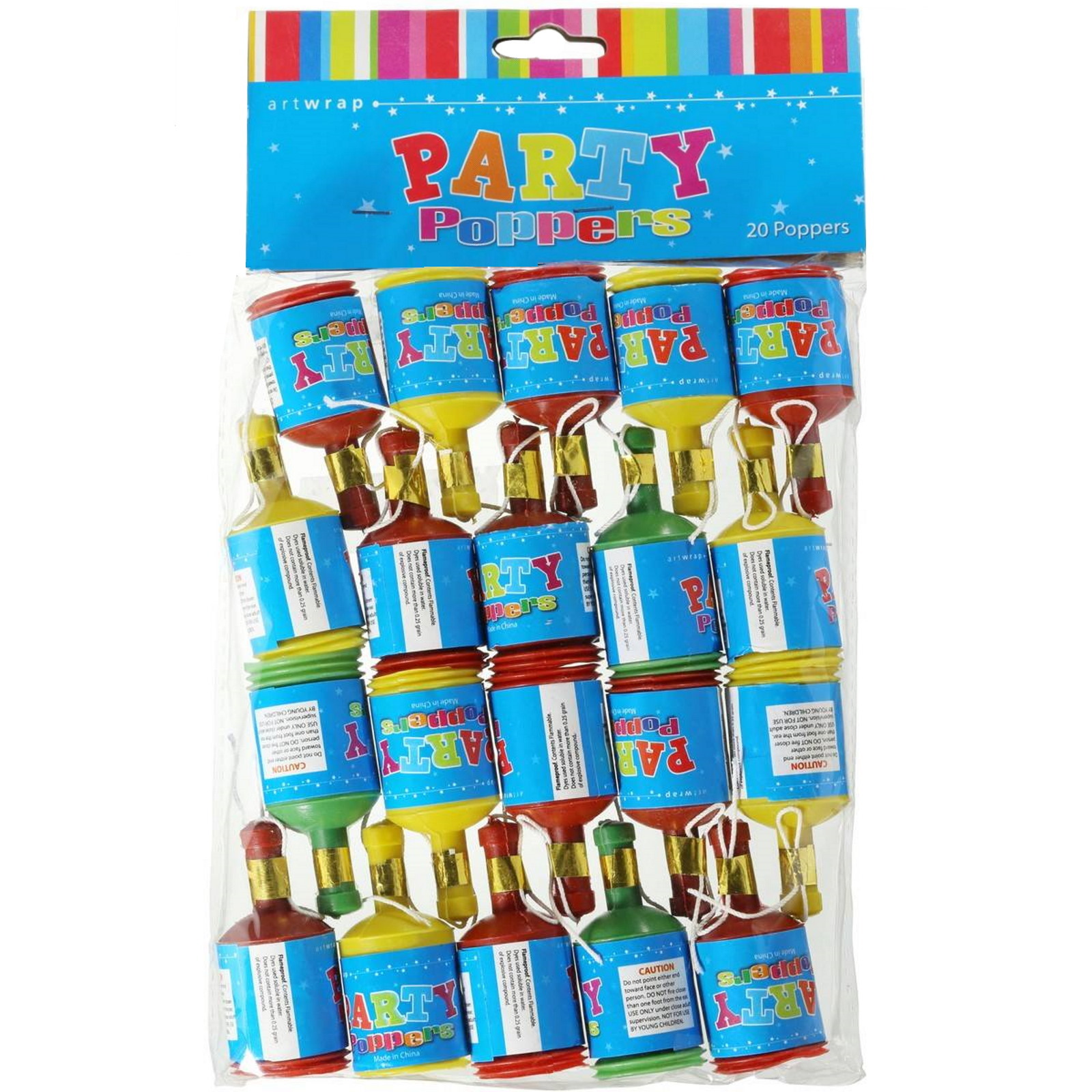 Party Poppers (Pack of 20) - Discount Party Supplies