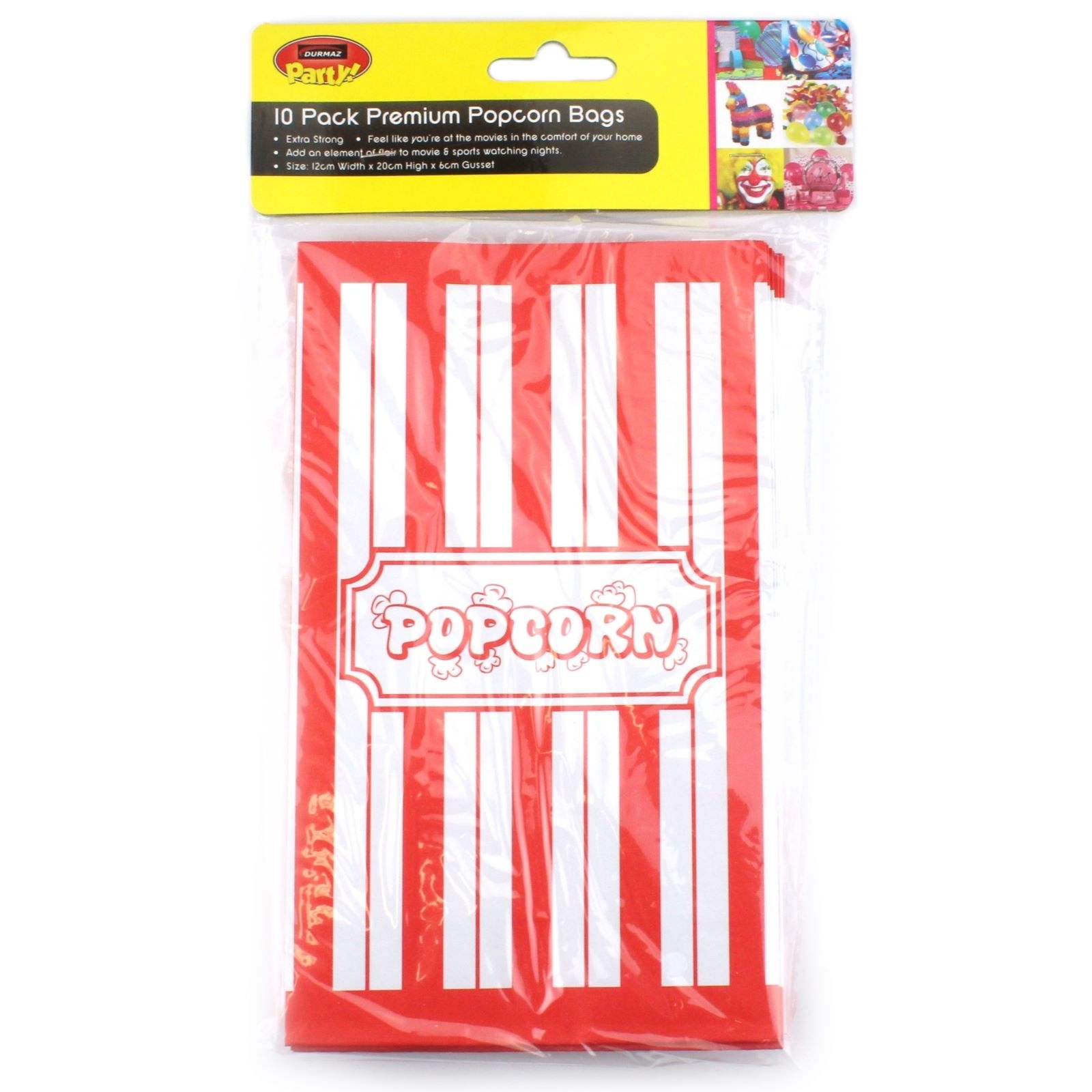 Retro Popcorn Paper Bags (Pack of 10) | Party Bags | Favours and Gifts ...