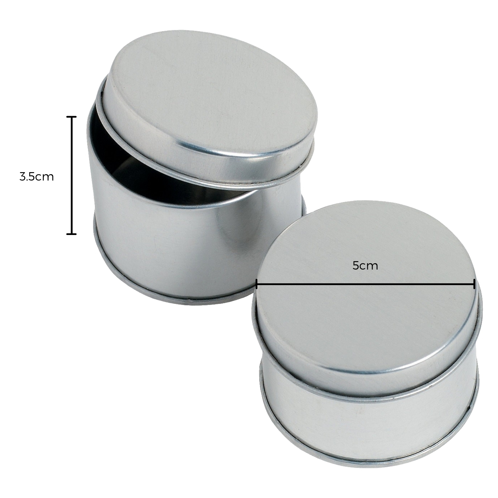 Silvertone Metal 5cm Round Tins (Pack of 24) | Discount Party Supplies ...