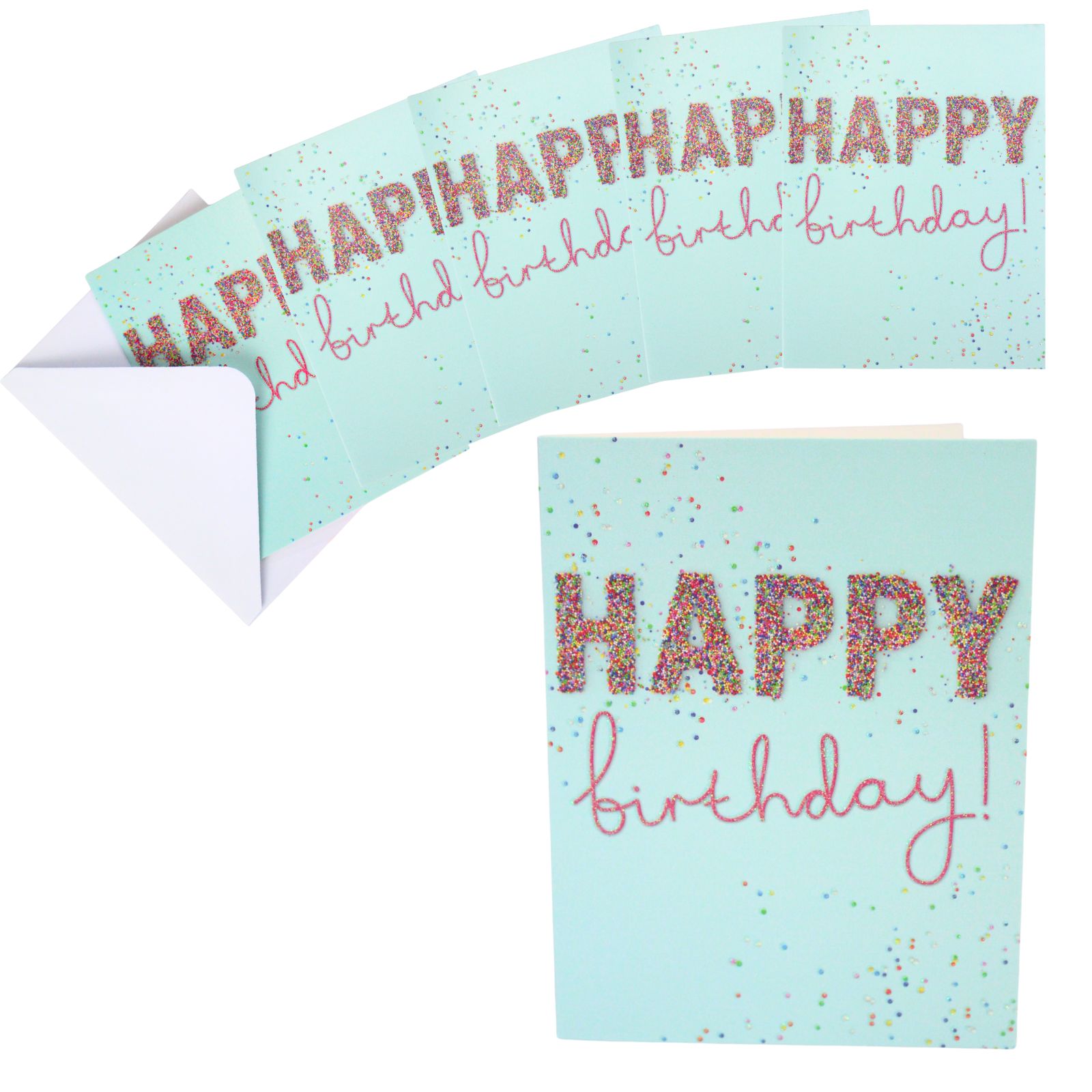 Mini Sprinkles Happy Birthday Cards and Envelopes (Pack of 6 ...