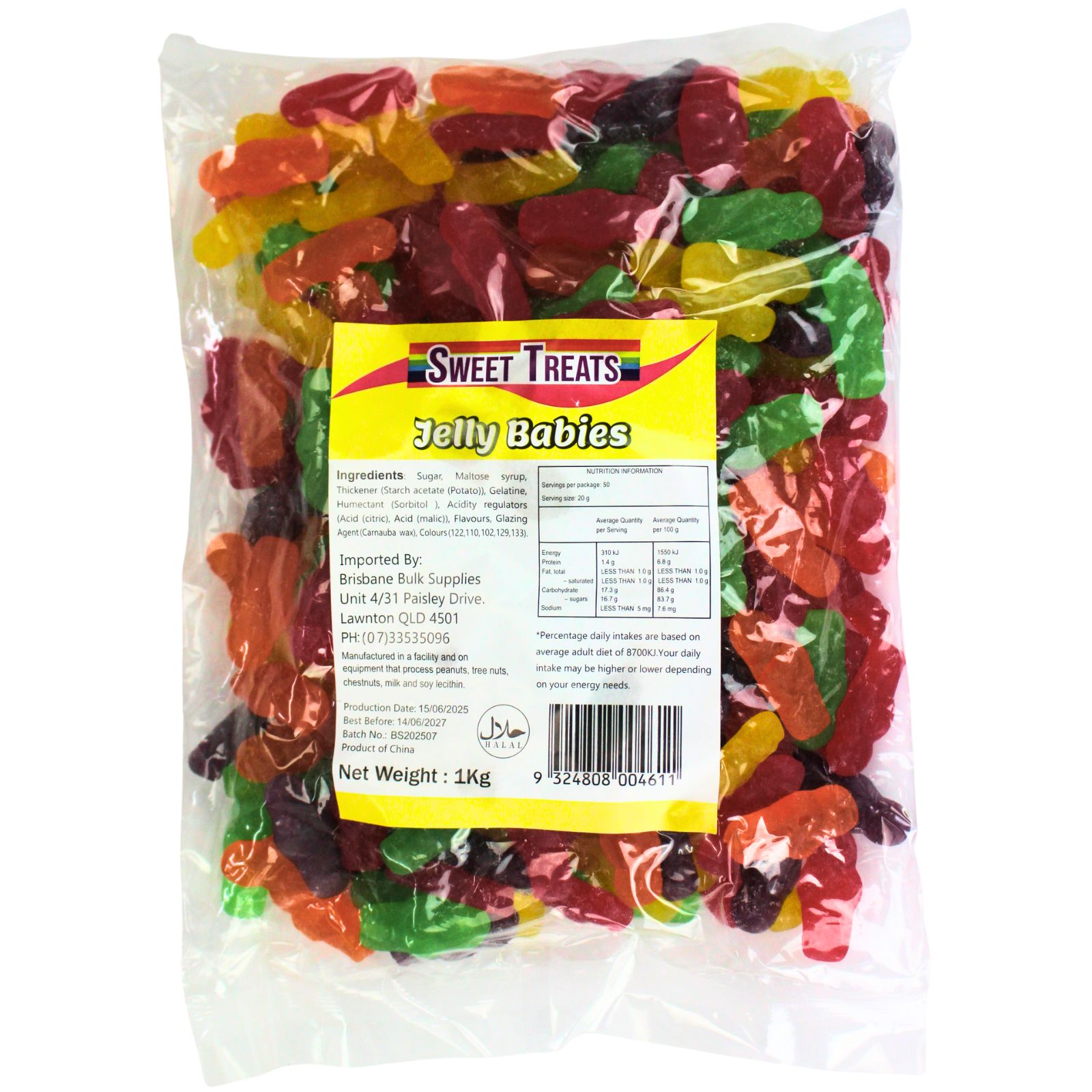 Sweet Treats Assorted Jelly Babies Lollies (1kg Bag) - Discount Party ...
