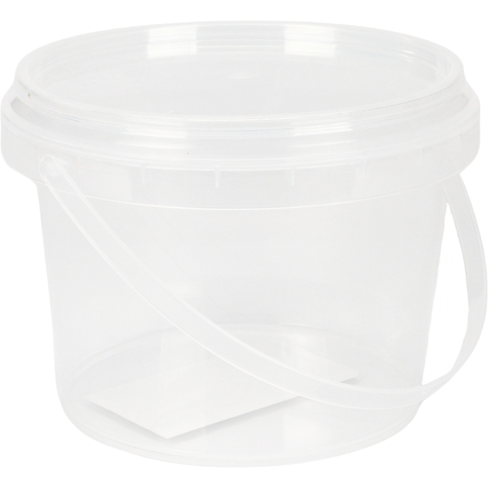 Clear Plastic Round Container With Handle 450ml - Discount Party Supplies