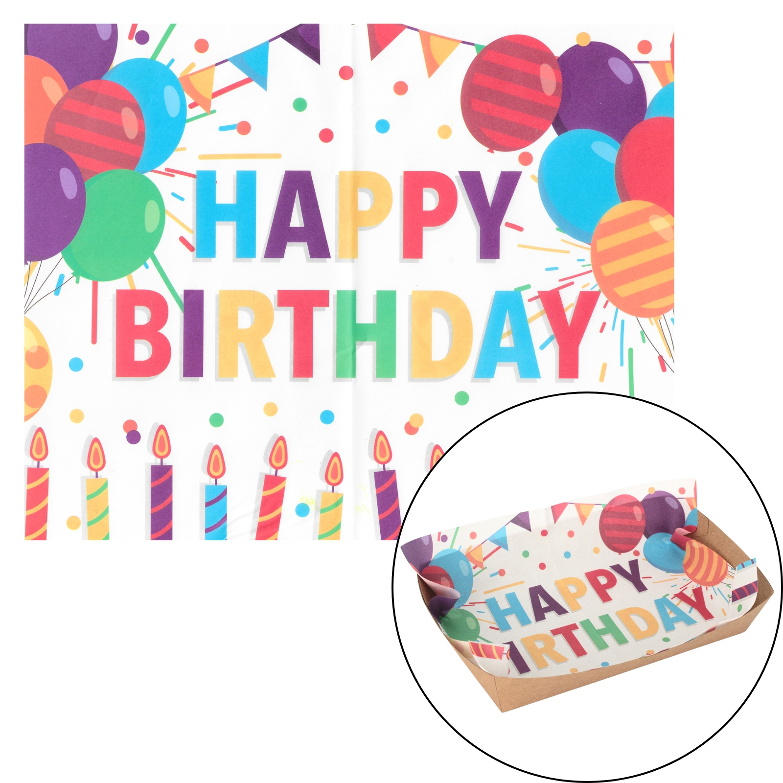 Assorted Happy Birthday Grease Proof Paper Plate / Tray Liners (8 ...