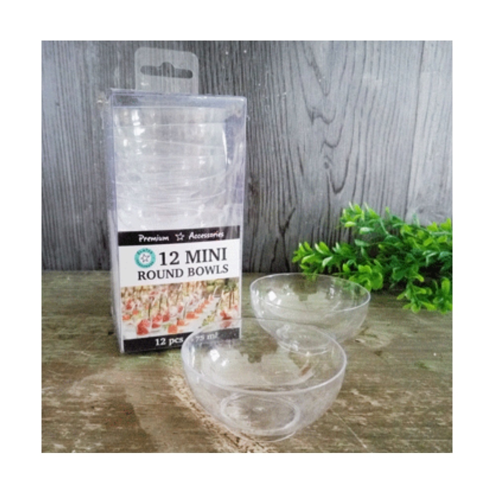 Mini Cocktail Round Bowls (Pack of 12) - Discount Party Supplies