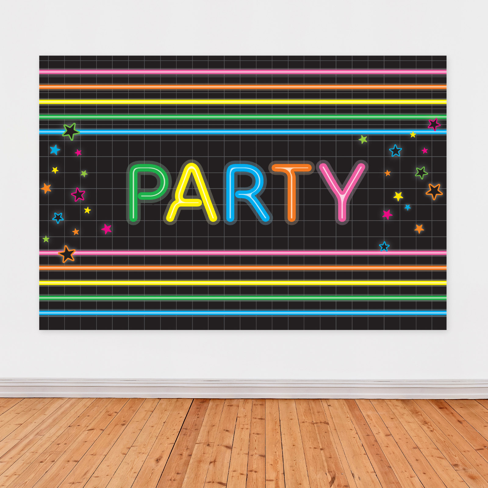 Neon Party Scene Setter Backdrop - Discount Party Supplies
