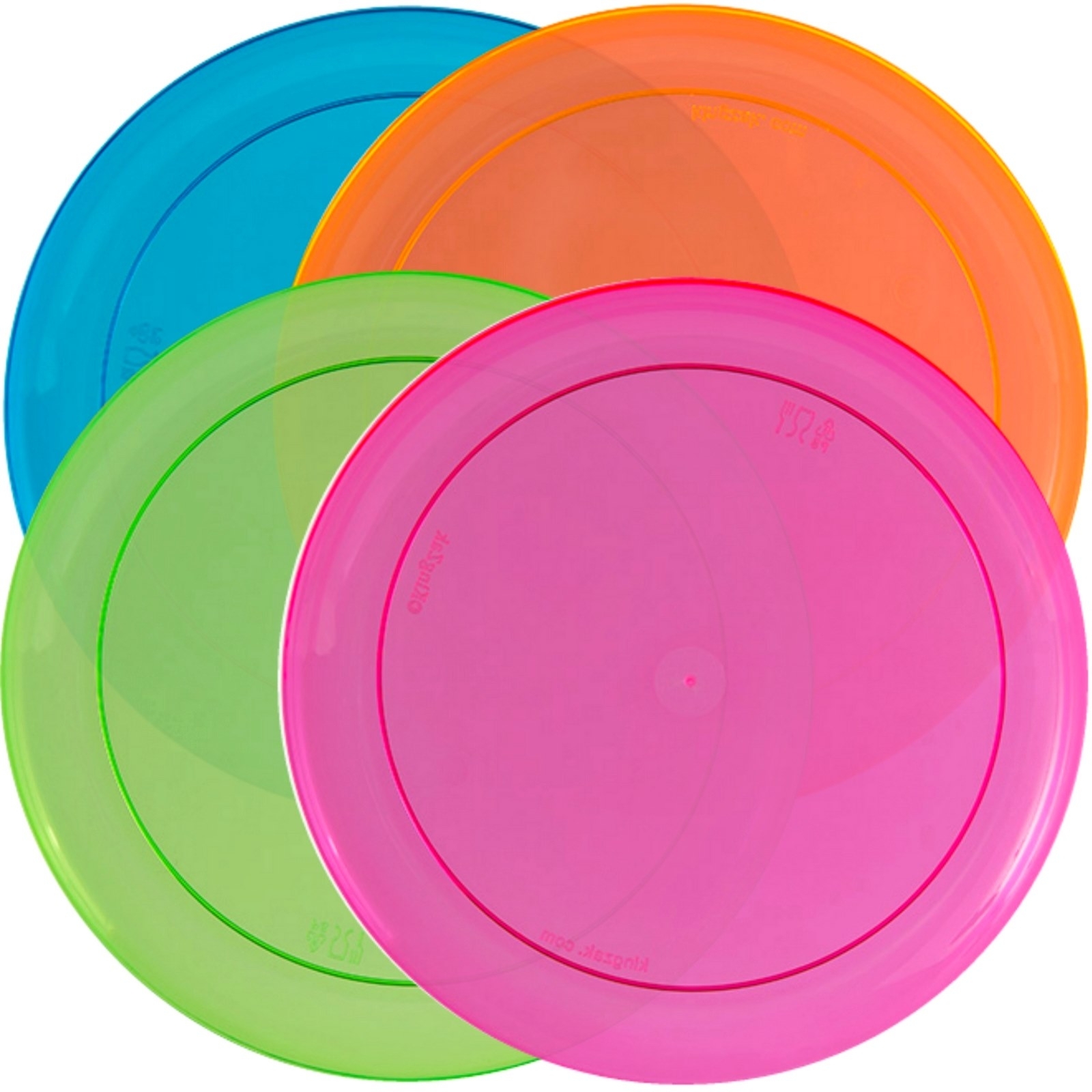 Neon Coloured Plastic Large Plates (Pack of 24) - Discount Party Supplies