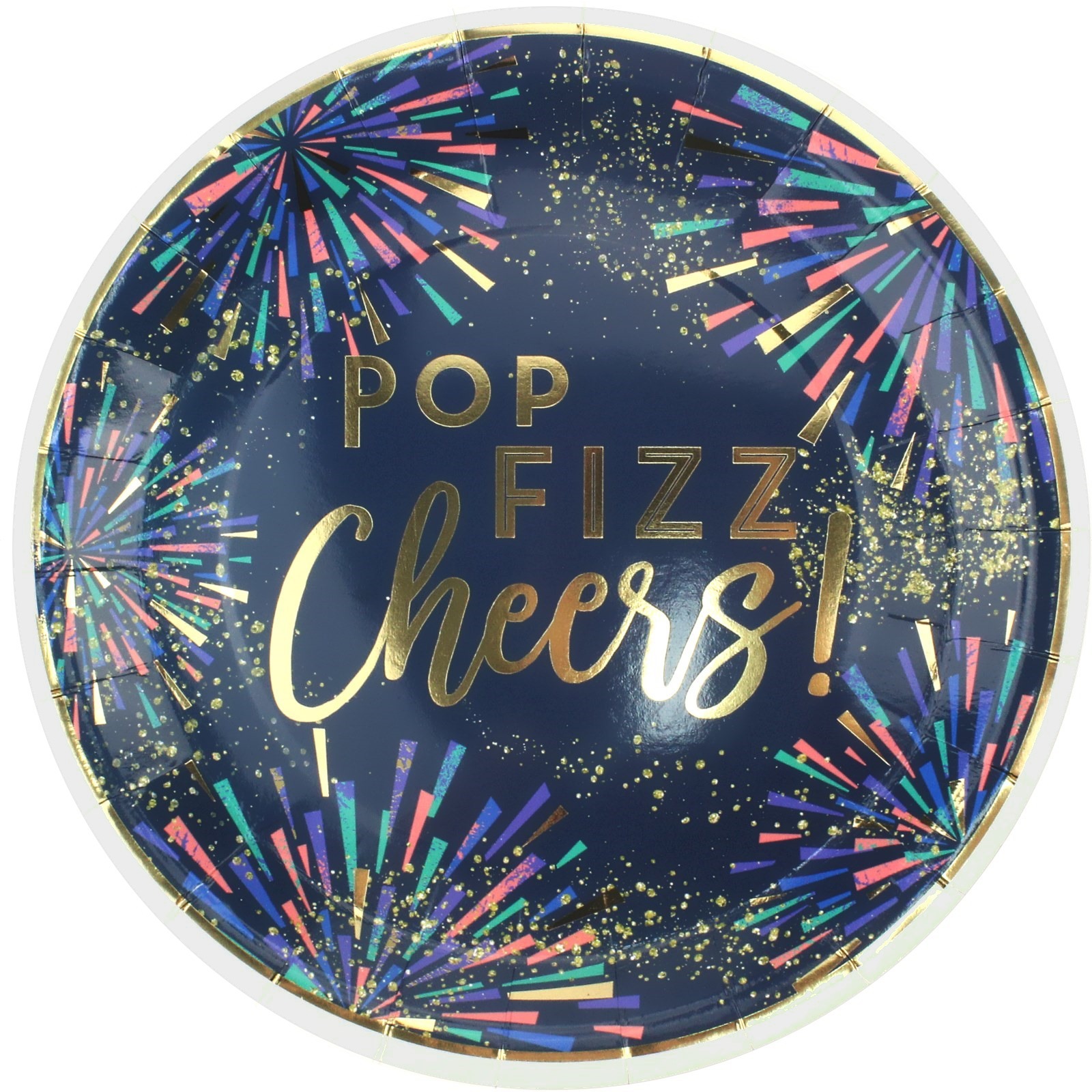 Pop Fizz Cheers Large Paper Plates (Pack of 8) - Discount Party Supplies