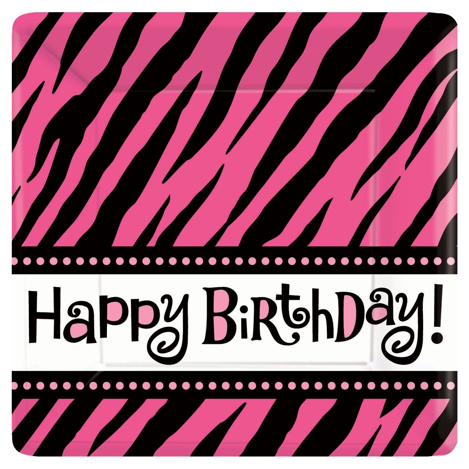 Oh So Fabulous Pink Zebra Large Paper Plates (Pack of 8) - Discount ...