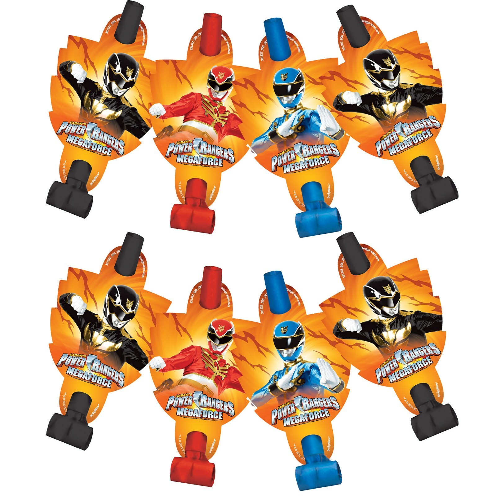 Power Rangers Megaforce Party Blowers (Pack of 8) - Discount Party Supplies