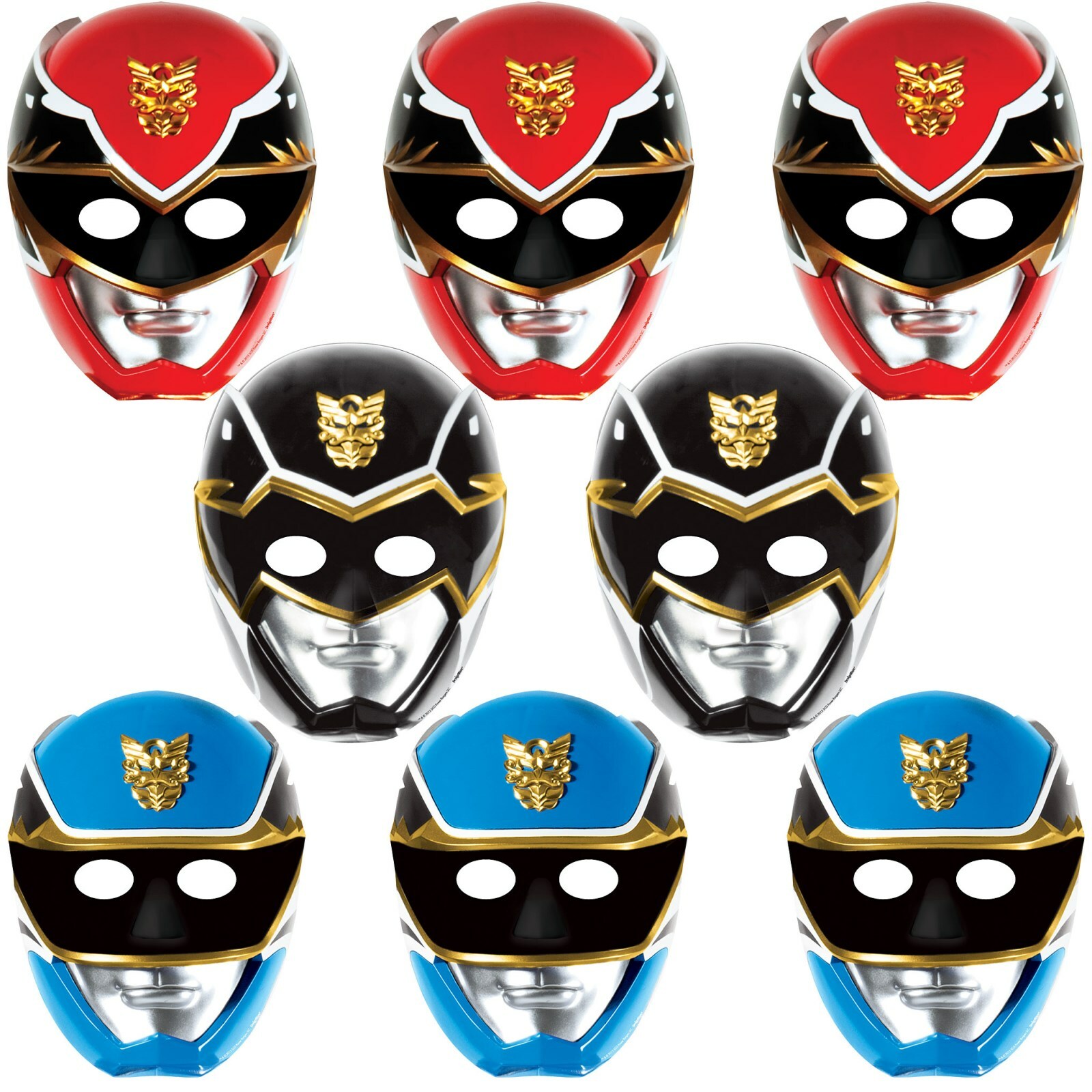 Power Rangers Megaforce Party Masks (Pack of 8) - Discount Party Supplies