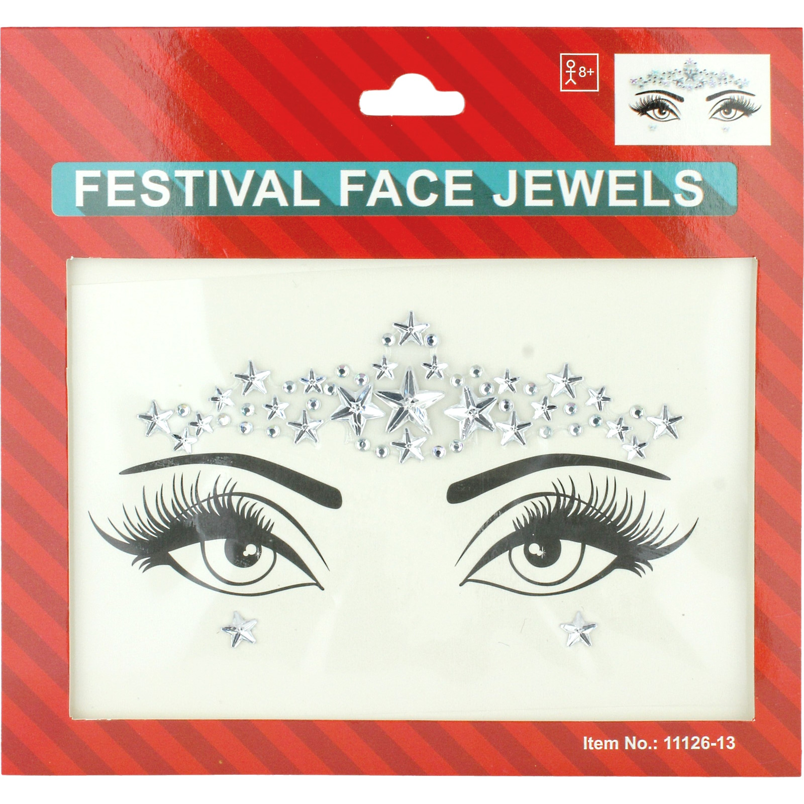 Silver Star Crystal Face Jewels | Princess | Girls Birthday Party ...