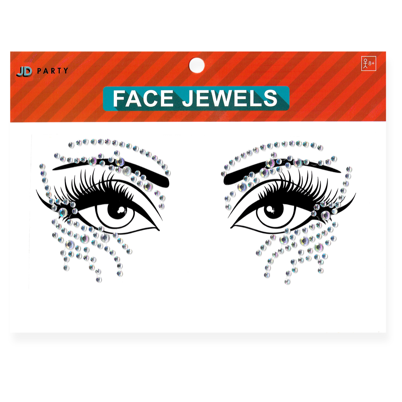 Silver Diamante Crystal Face Jewels | Princess Party Supplies | Girls ...