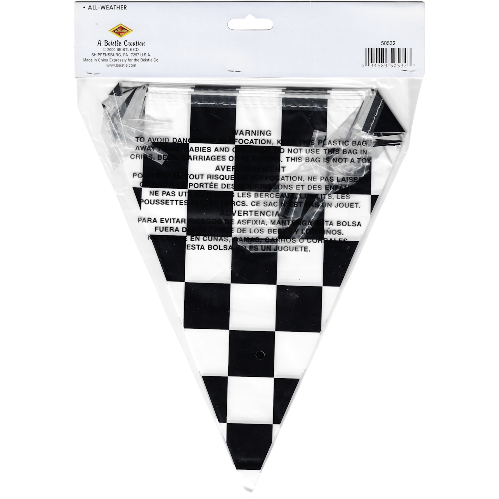 Black and White Chequered Plastic Flag Banner | Racing | Themed Party ...